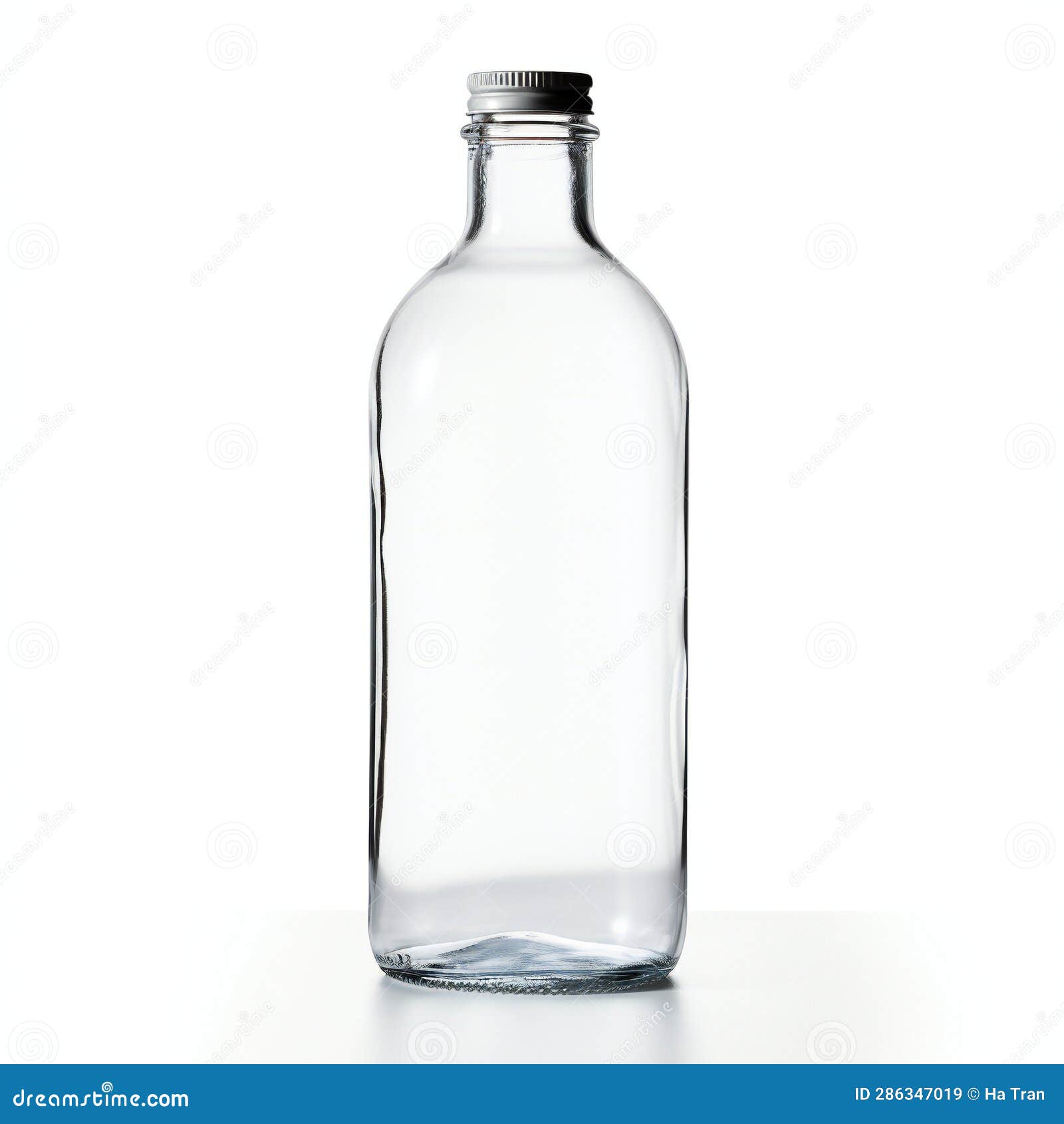 Empty Transparent Bottle Isolated on White Background Stock ...