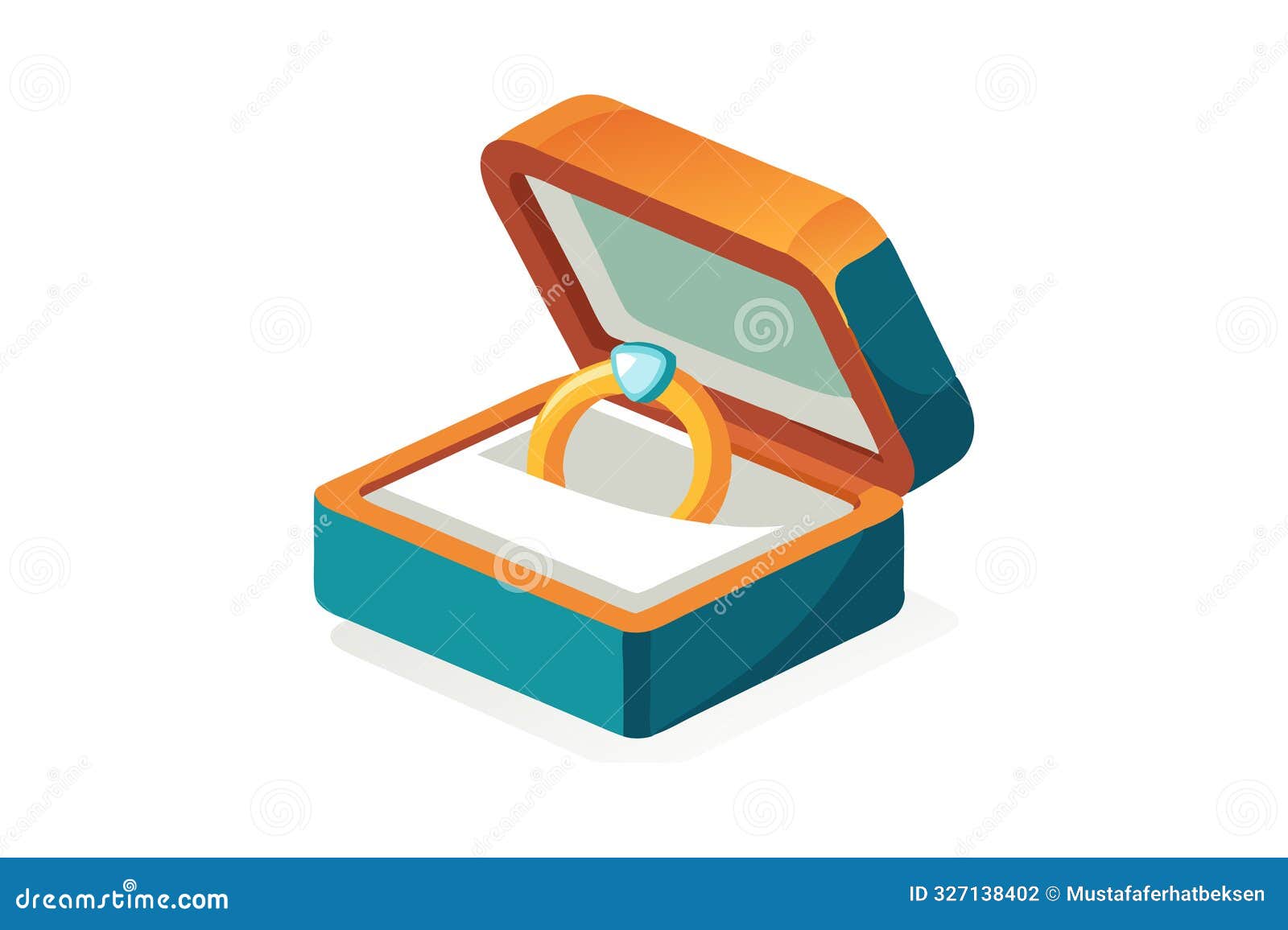 Illustration of an Engagement Ring in a Box Symbolizing a Proposal or ...