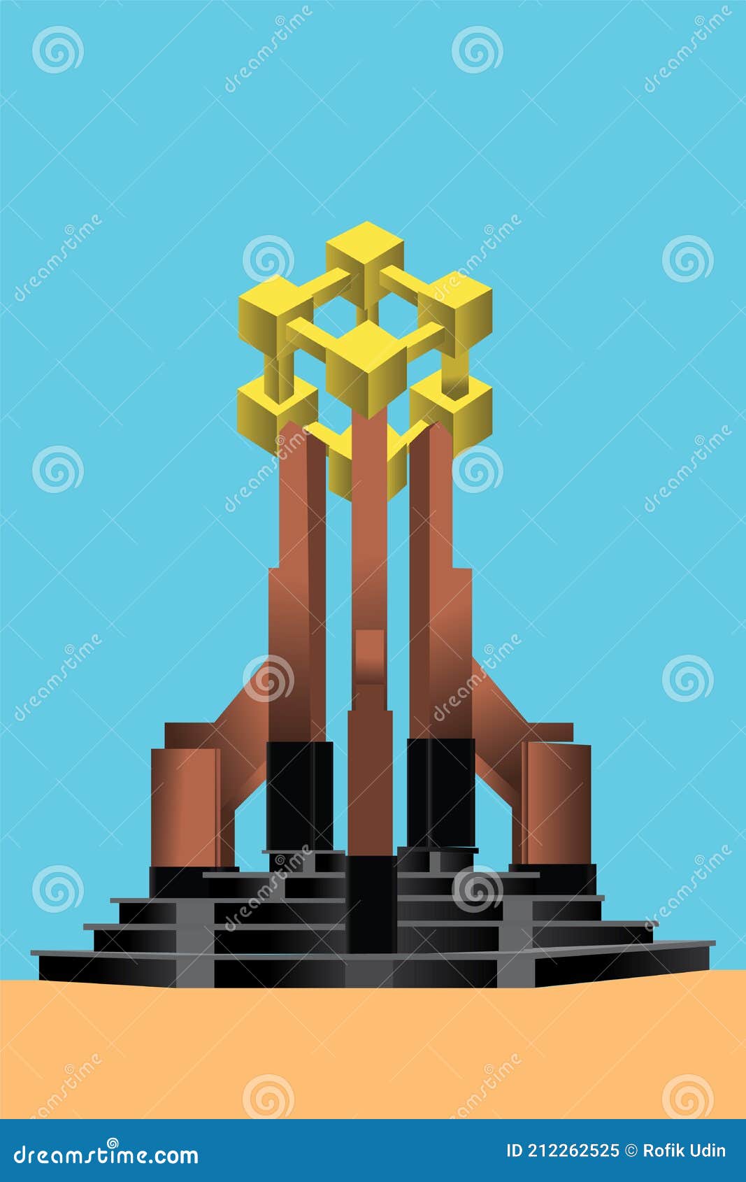 Illustration of Engineering Faculty Monument Building Stock Vector ...