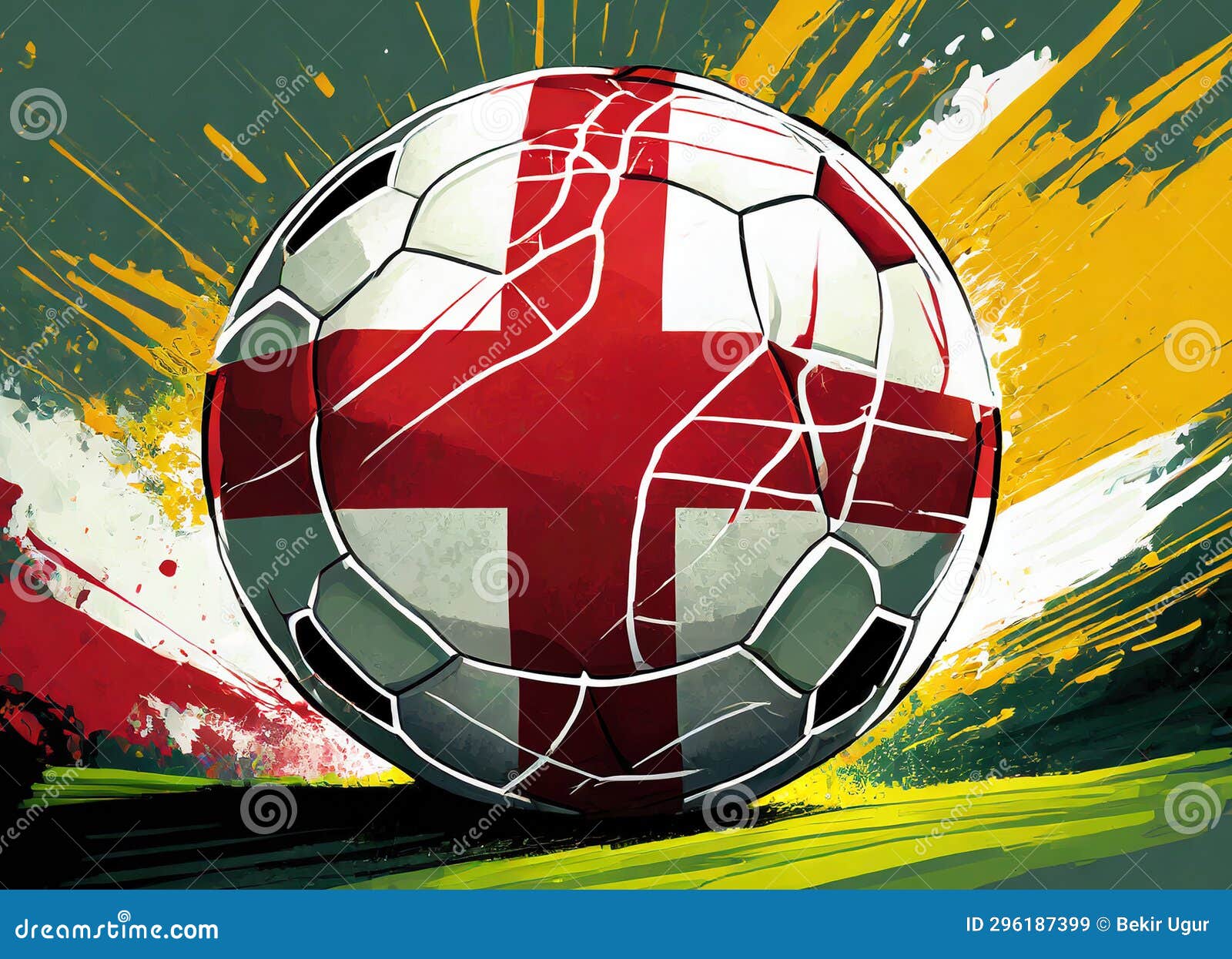 Illustration of a England Flag with the Soccer Ball Stock Image - Image ...