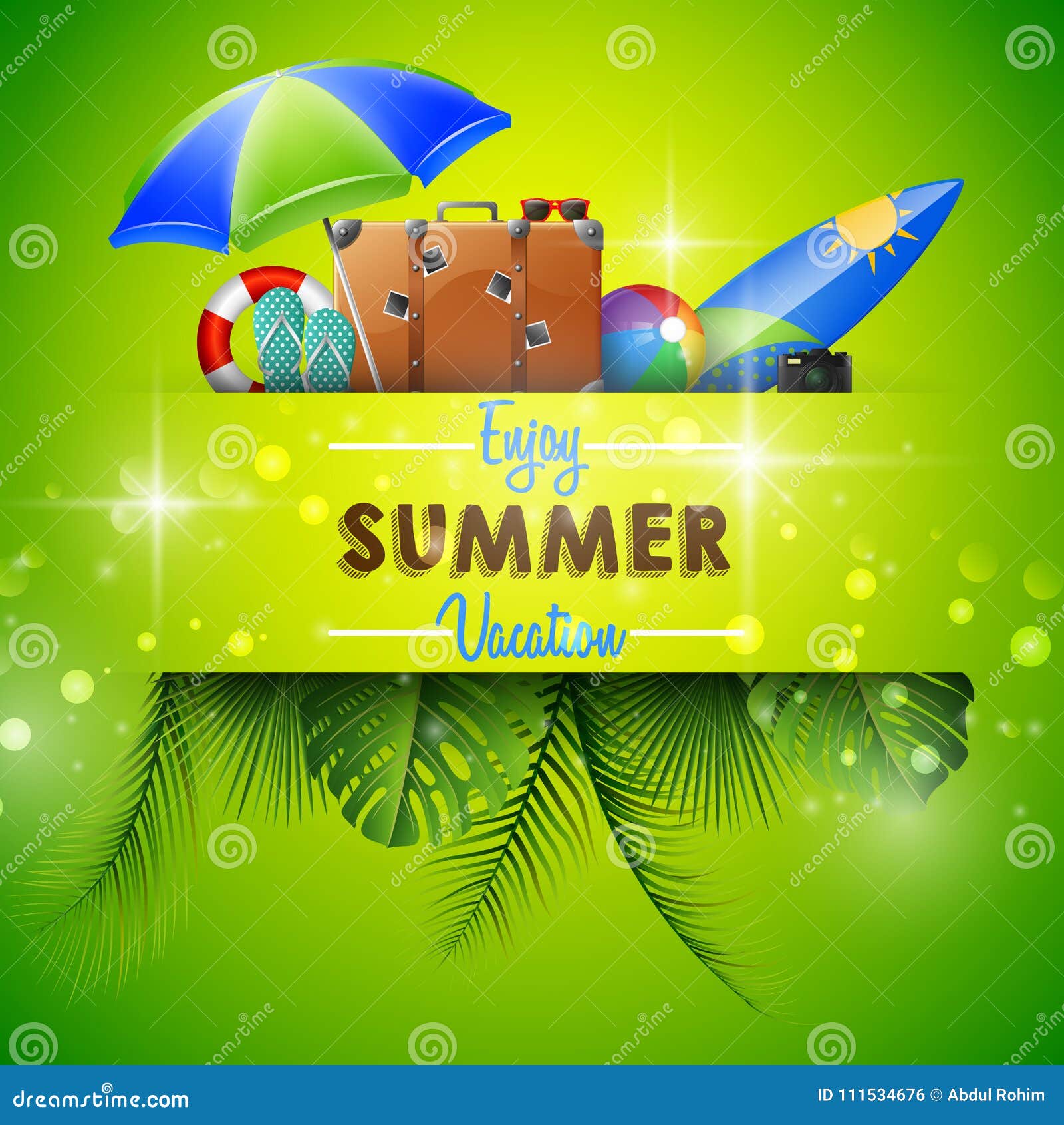 Enjoy summer vocation stock vector. Illustration of paradise - 111534676