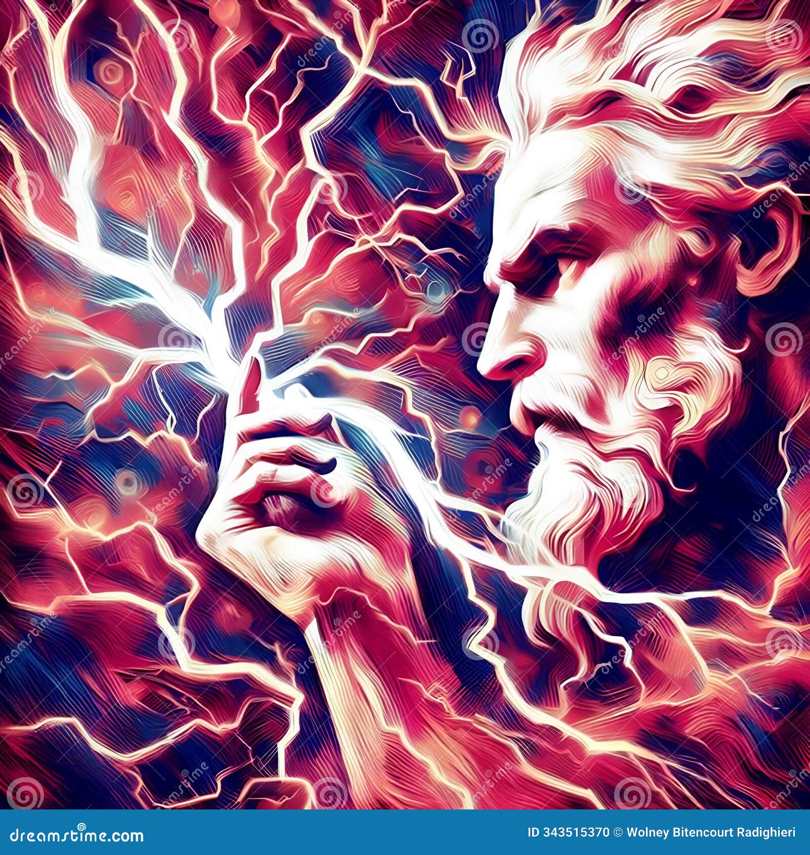 Illustration an Entity with the Power of Thunder Stock Illustration ...