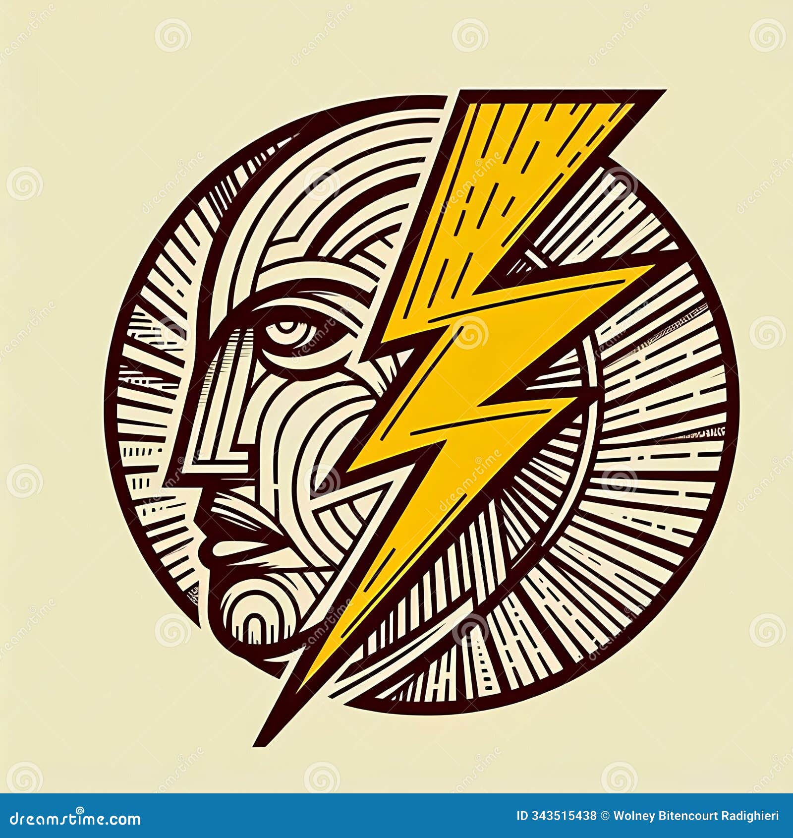 Illustration an Entity with the Power of Thunder Stock Illustration ...