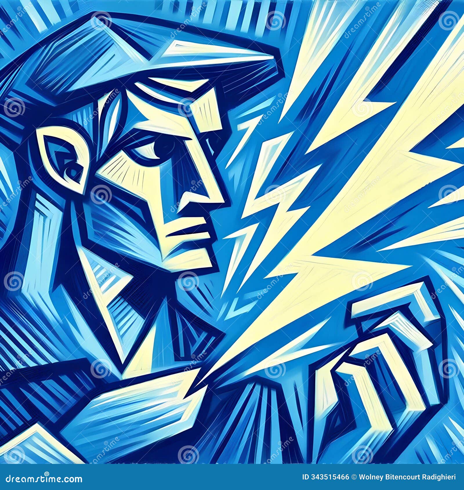 Illustration an Entity with the Power of Thunder Stock Illustration ...