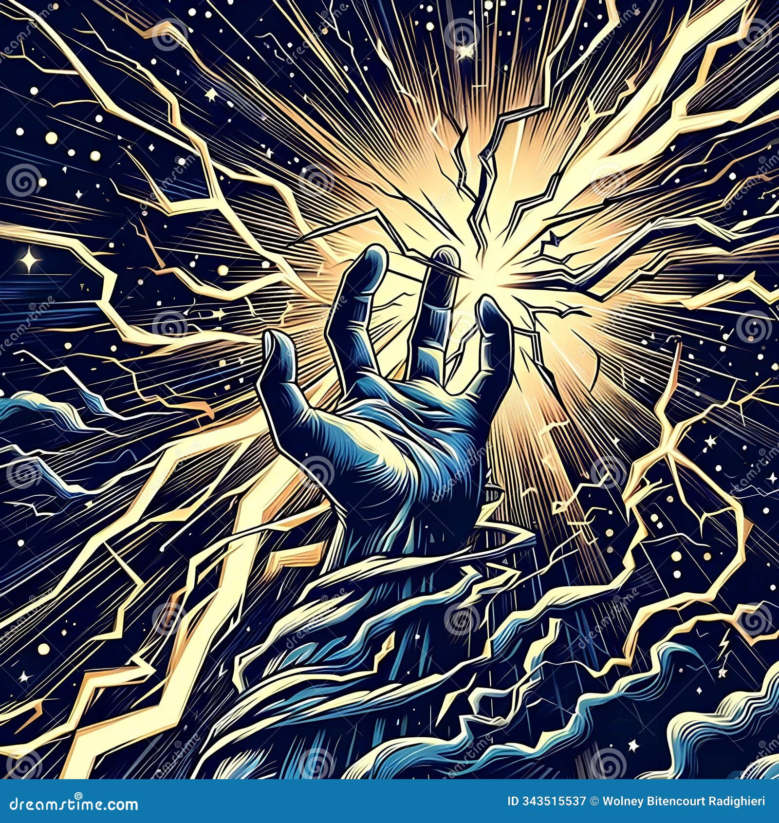 Illustration an Entity with the Power of Thunder Stock Illustration ...