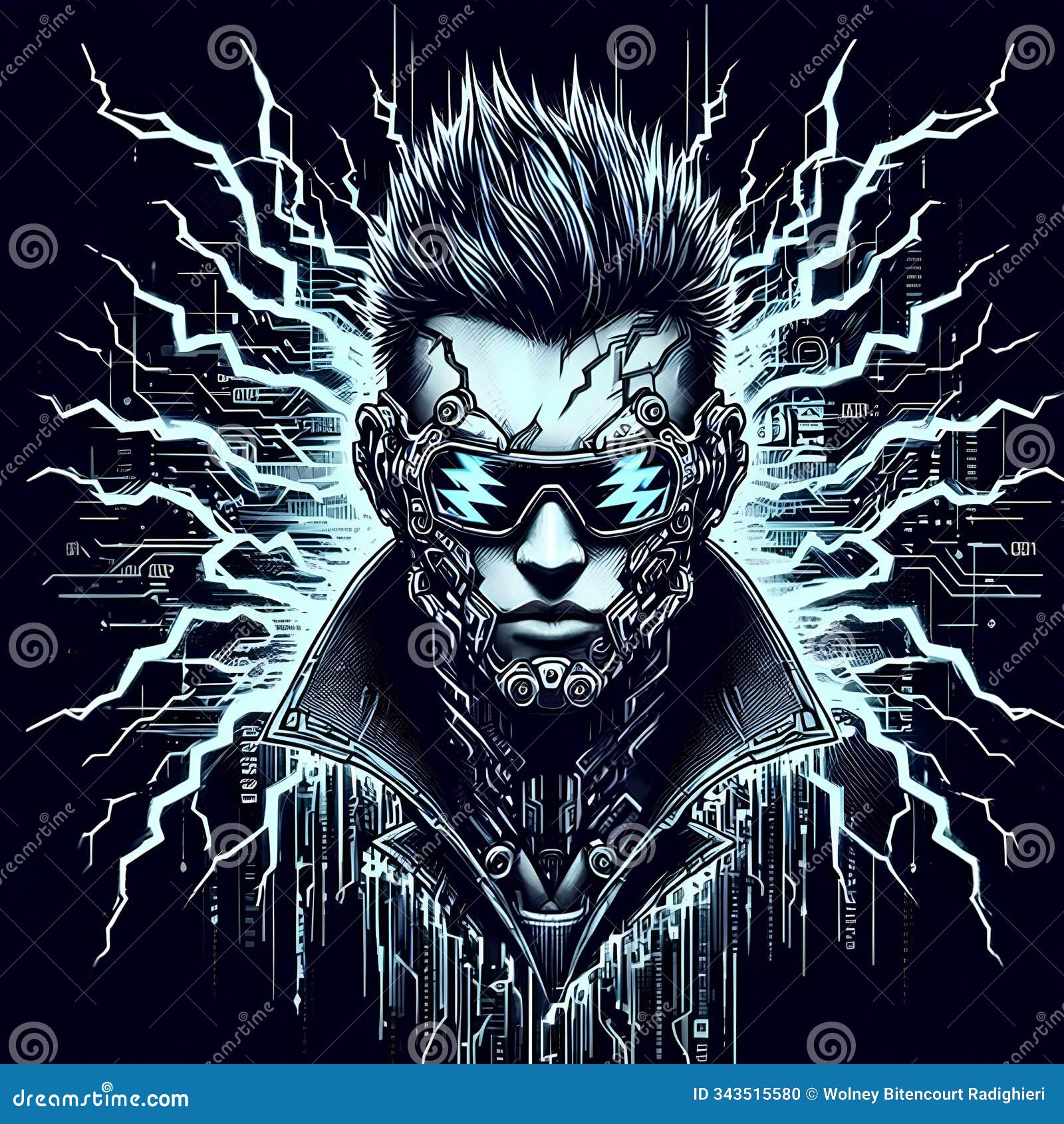 Illustration an Entity with the Power of Thunder Stock Illustration ...