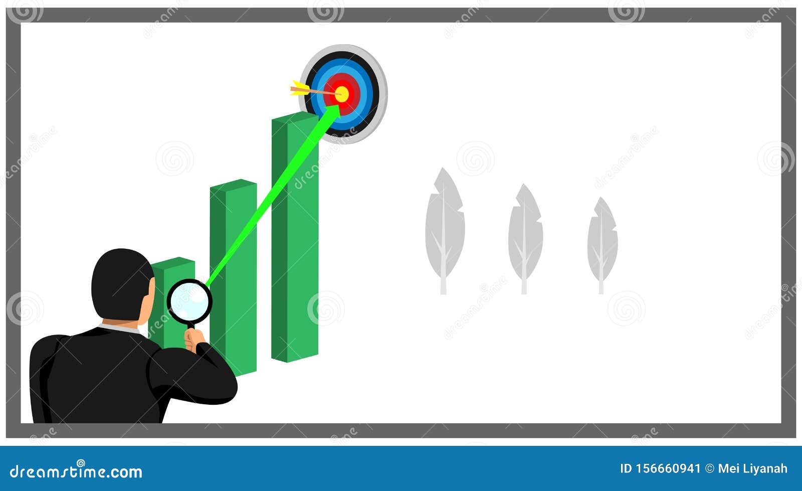 Illustration of an Entrepreneur Who Holds the Lens Loop See the Target ...