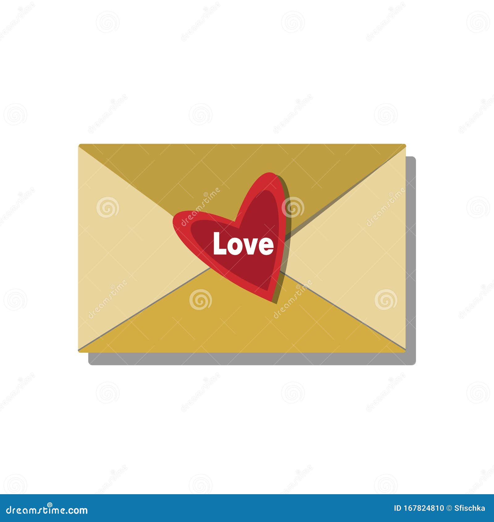 Illustration Envelope Sealed with a Heart Stock Vector - Illustration ...
