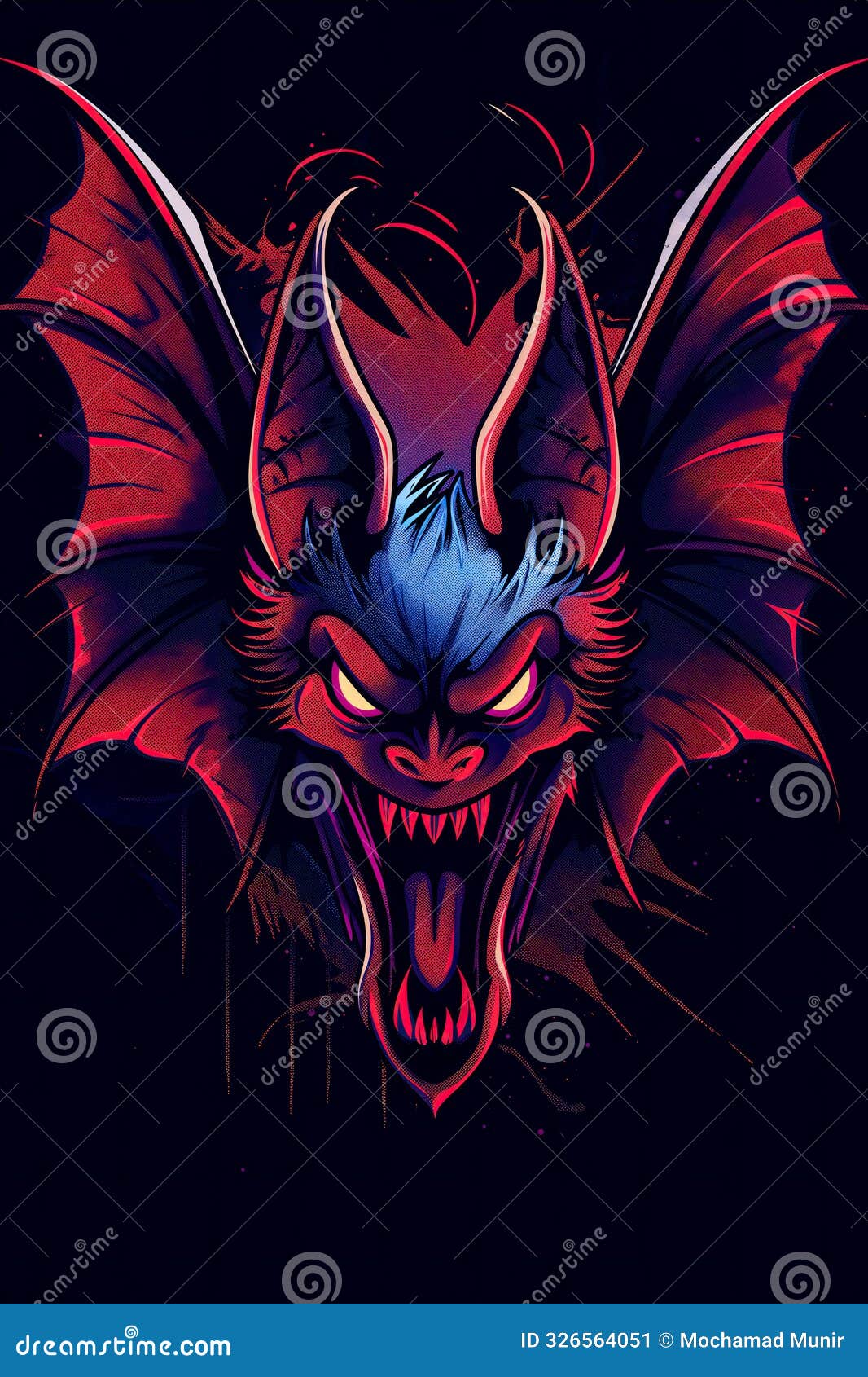 Illustration of Epic Bat in Abstract Style Stock Illustration ...