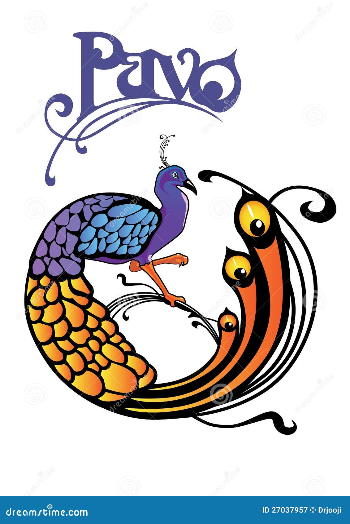 Illustration Et Logo De Paon Illustration de Vecteur - Illustration du ...