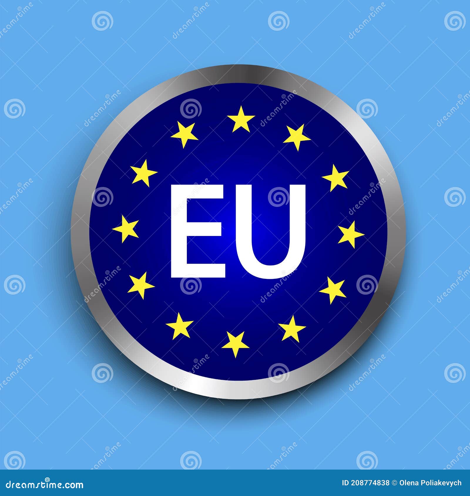 Illustration with Eu Button. Isolated Badge Vector Graphic Design ...