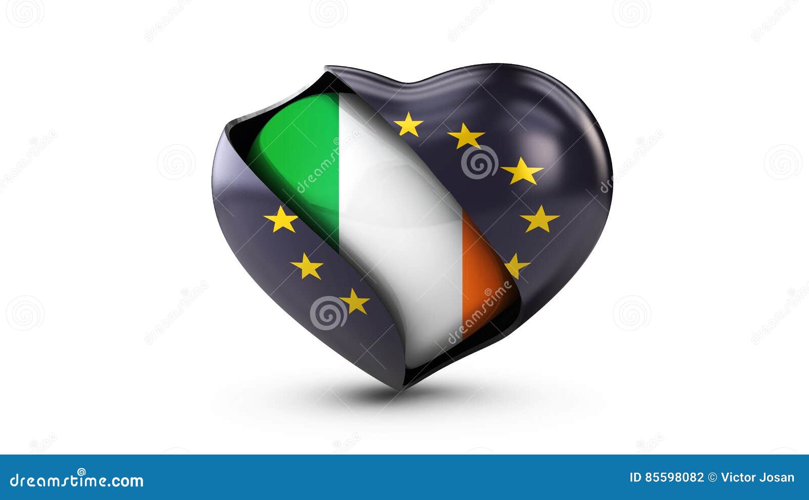 Illustration of EU Flag and Flag of Ireland, Isolated White Stock ...