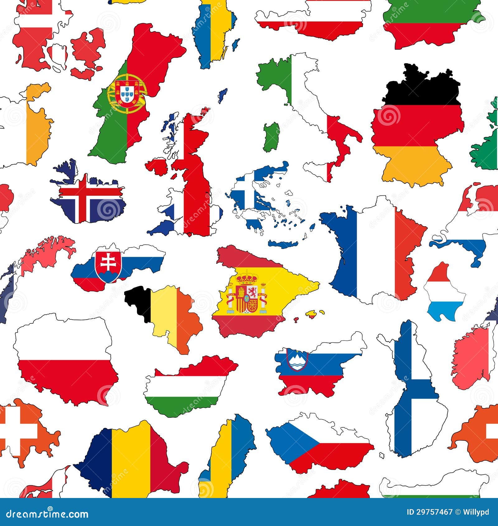 Europe Country Seamless Pattern Stock Vector - Illustration of colorful ...