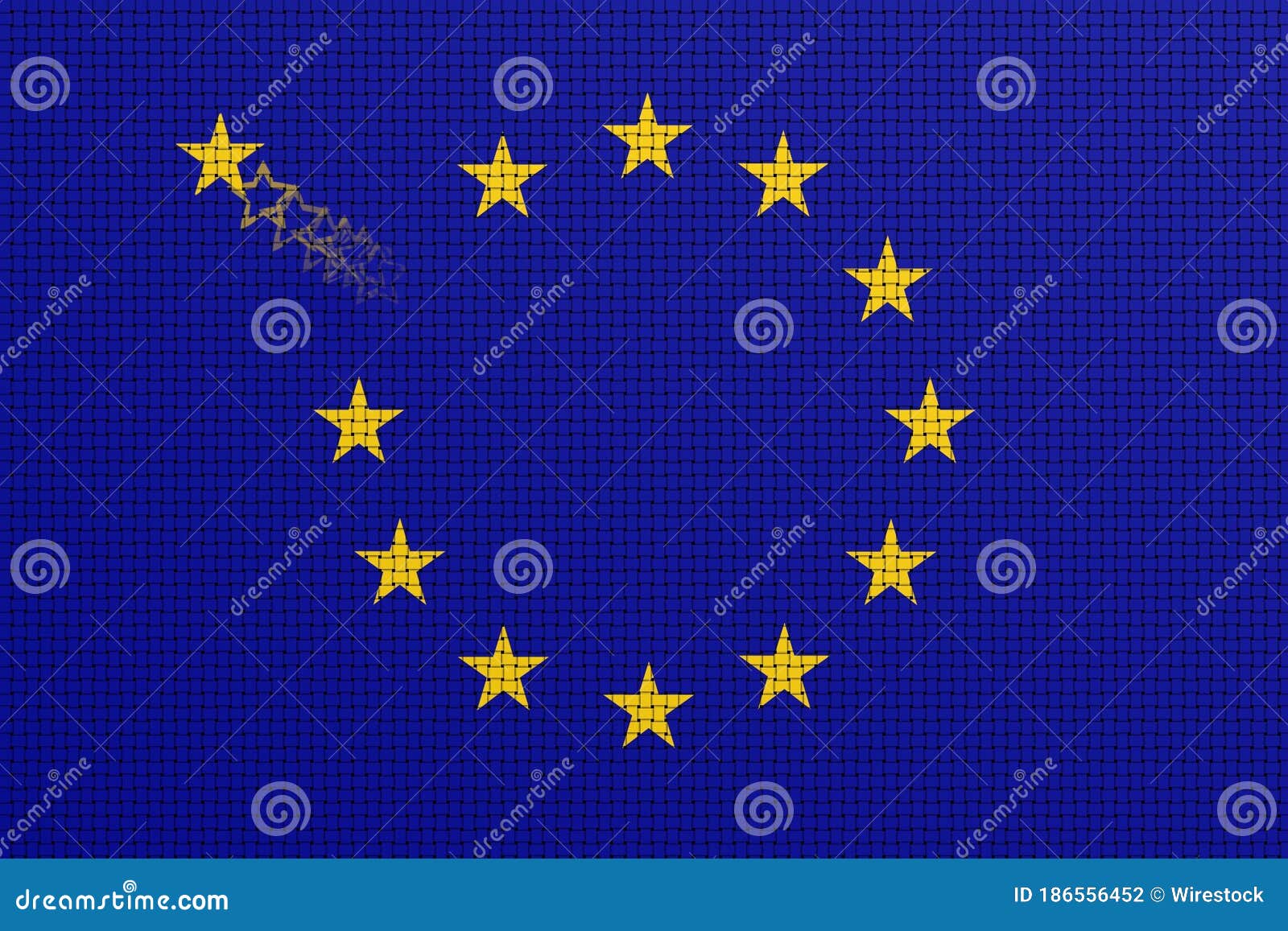 Illustration of the European Union Flag with a Missing Star Stock Photo ...