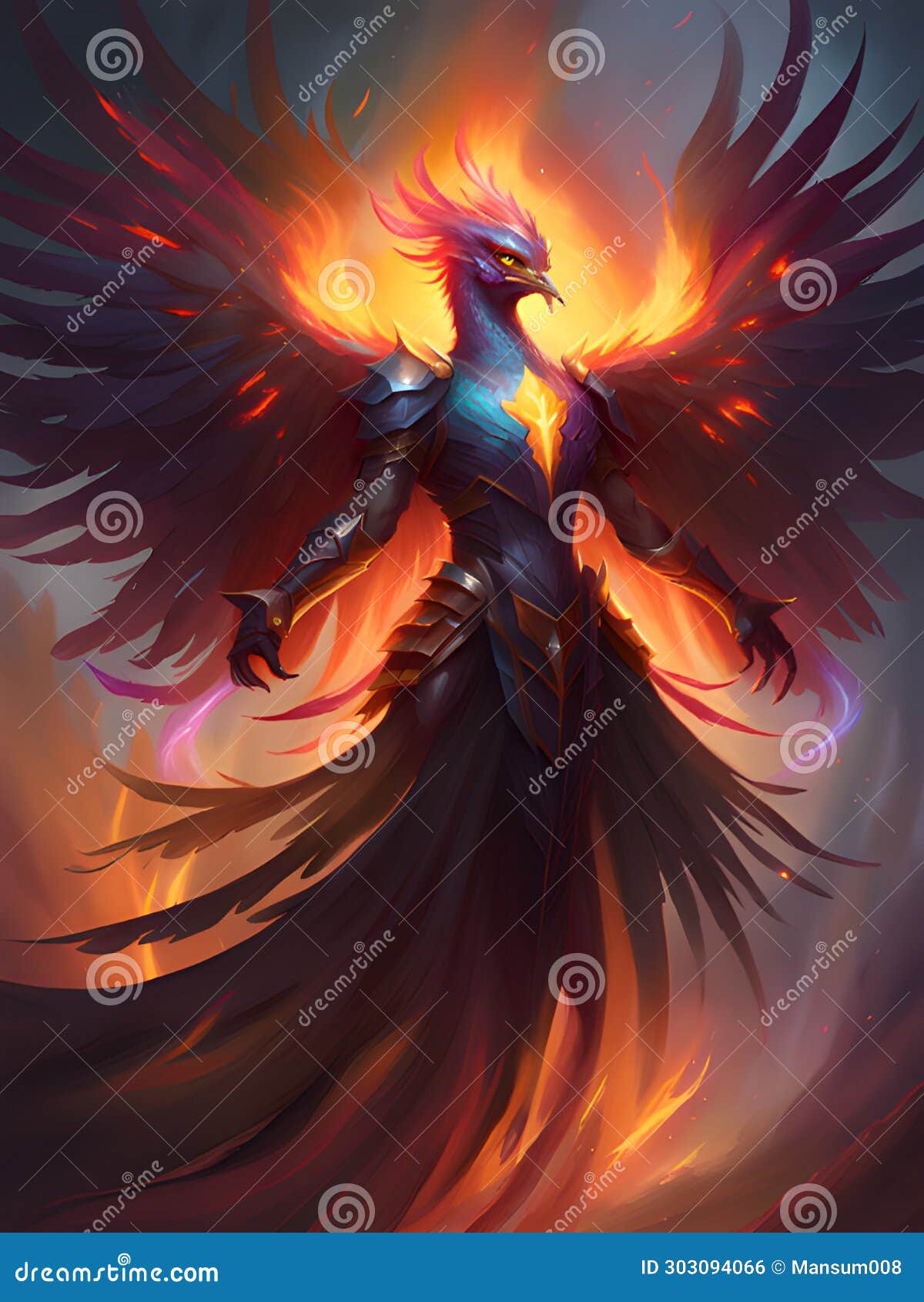 Illustration of a Evil Bird Monster Stock Illustration - Illustration of woman, bird: 303094066