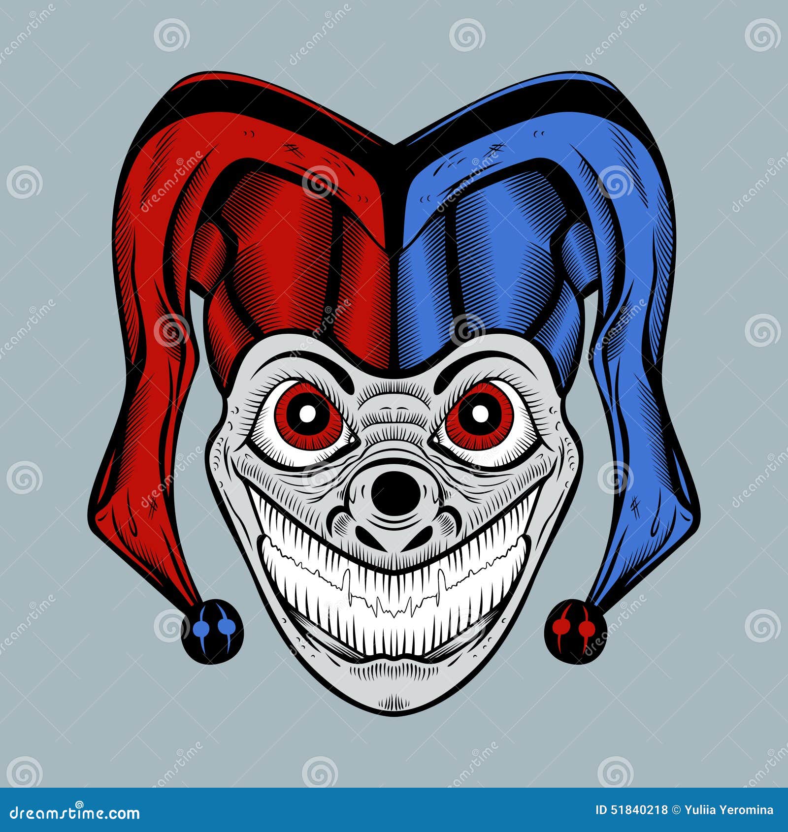 Illustration of Evil Clown in Colored Cap Stock Vector - Illustration ... Illustration of Evil Clown in Colored Cap Stock Vector - Illustration ...