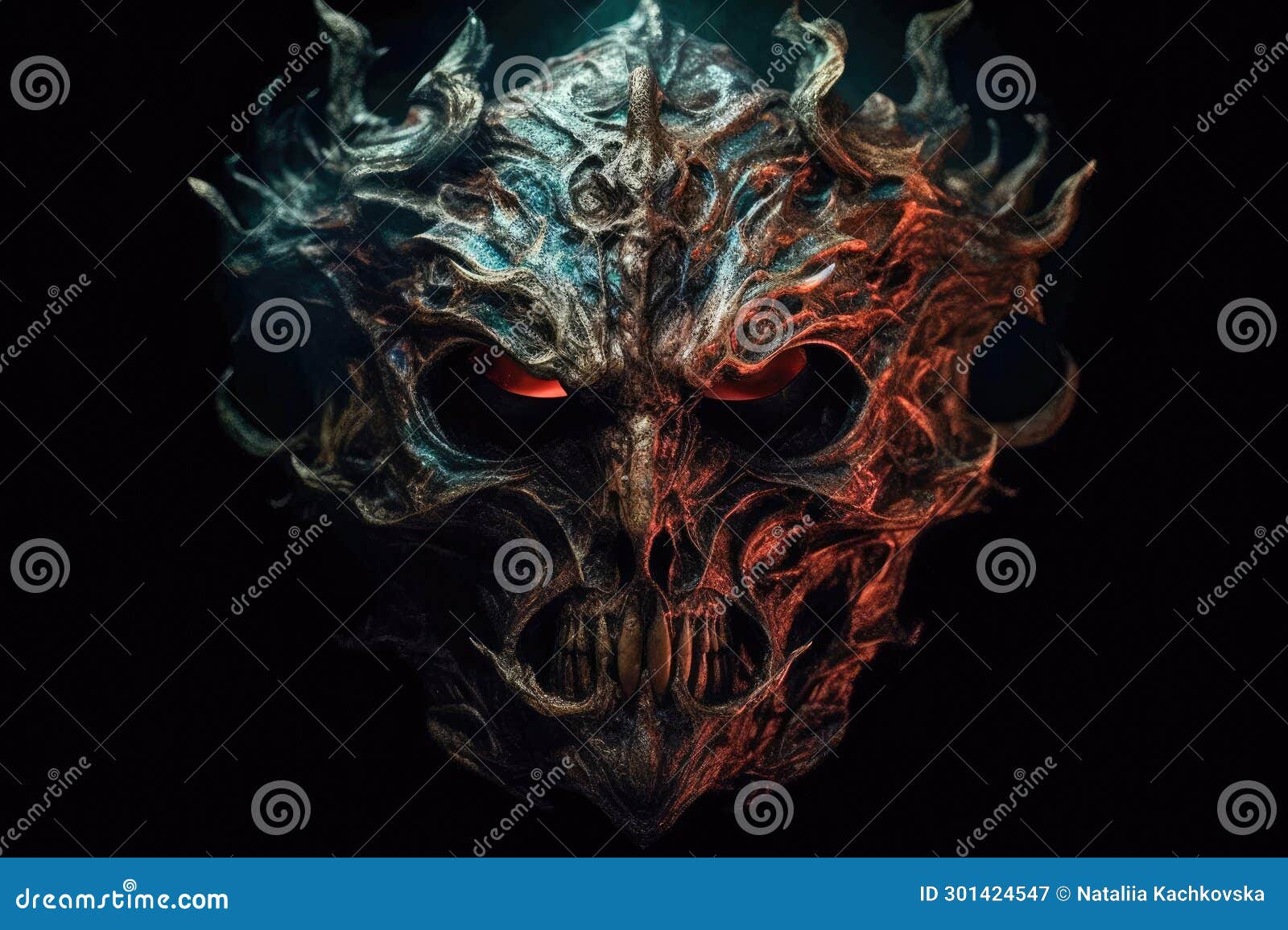 Evil demonic mask stock illustration. Illustration of evil - 301424547