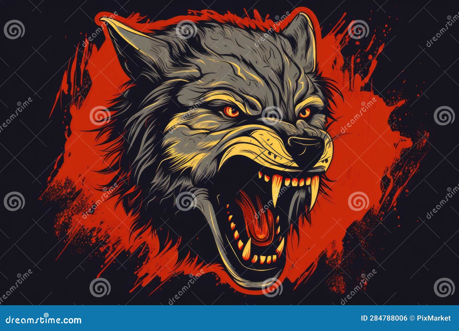 Illustration of an Evil Dog, Generative AI Stock Illustration ...