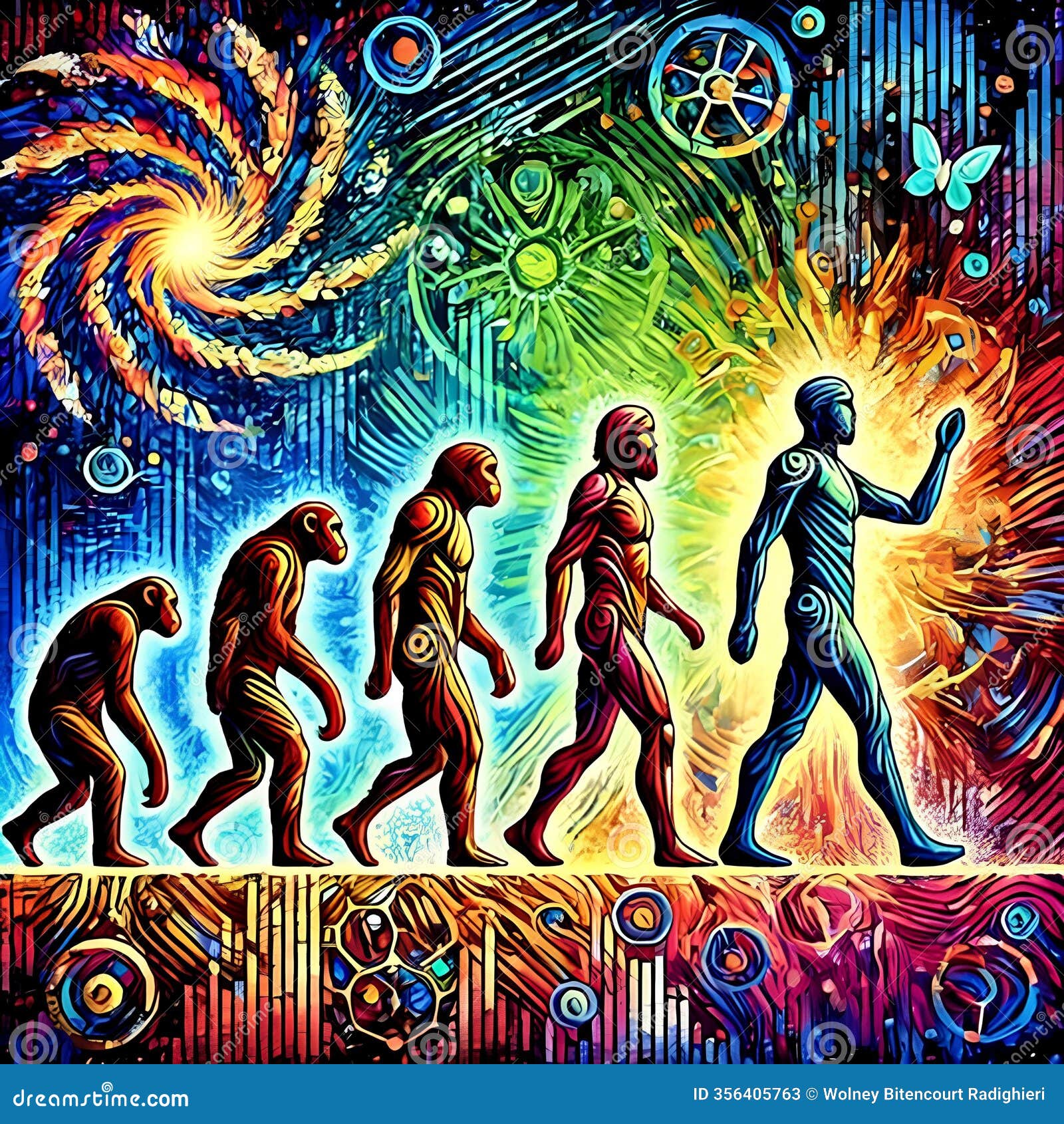 Illustration of the Evolution of Humanity Stock Illustration ...