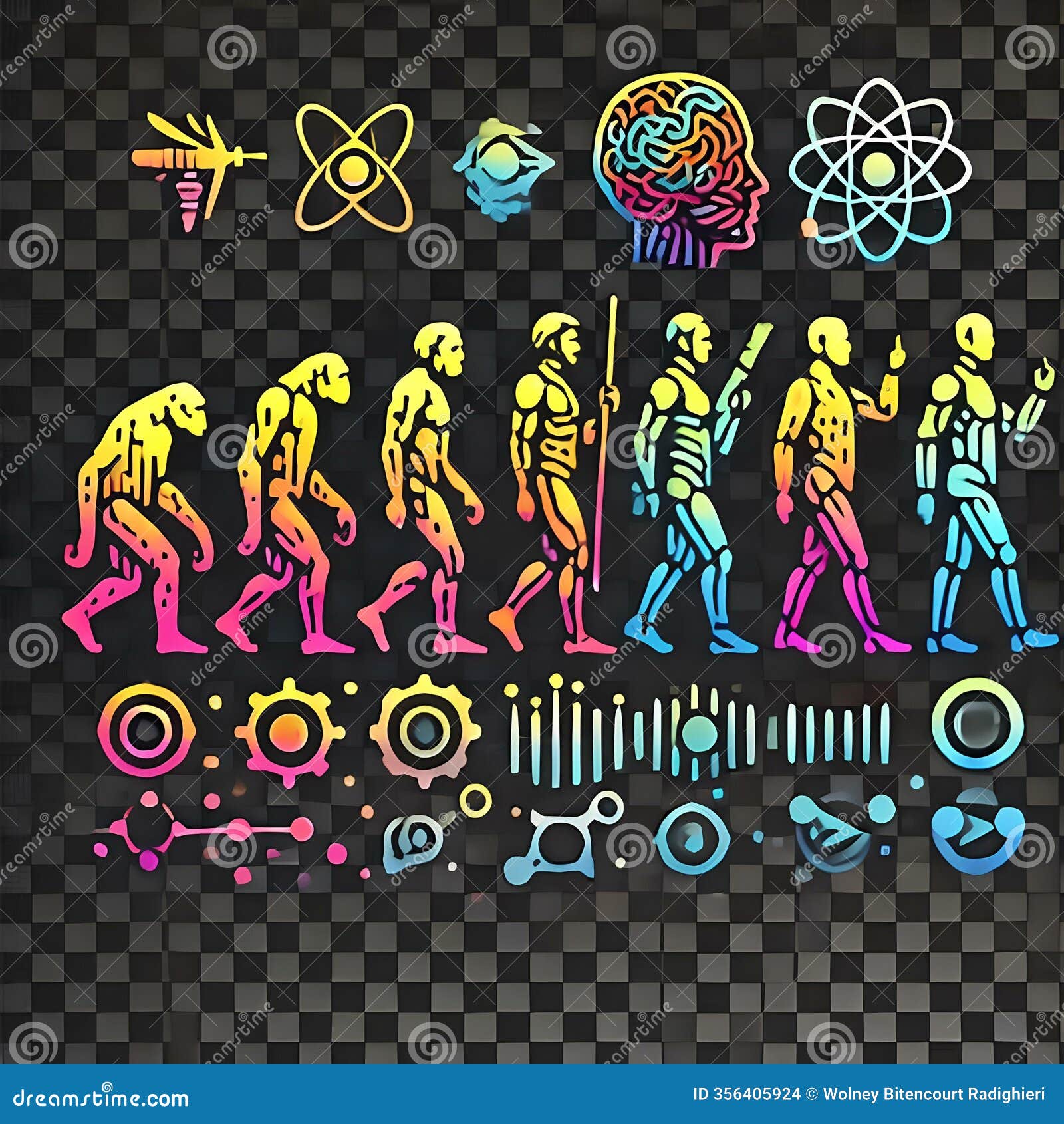 Illustration of the Evolution of Humanity Stock Illustration ...