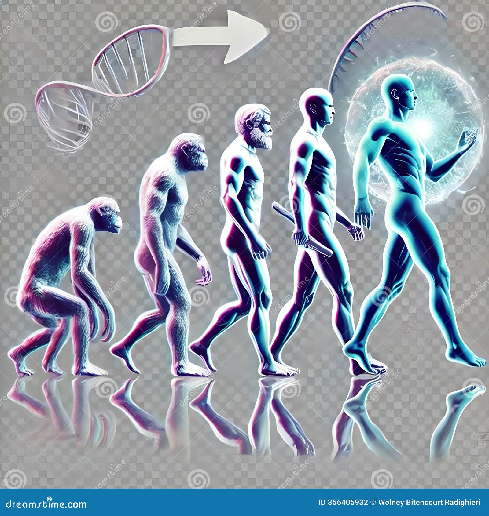 Illustration of the Evolution of Humanity Stock Illustration ...