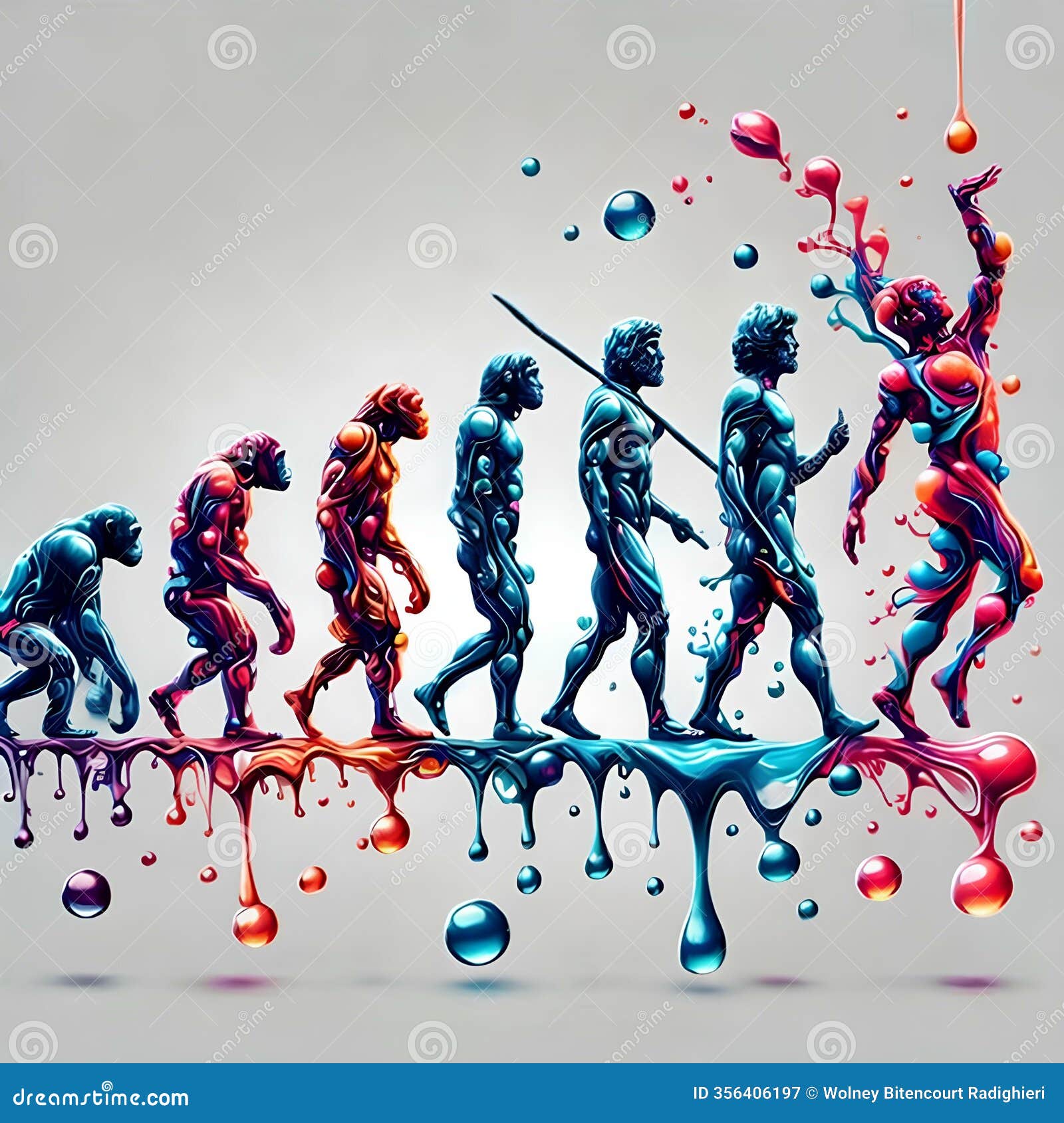 Illustration of the Evolution of Humanity Stock Illustration ...