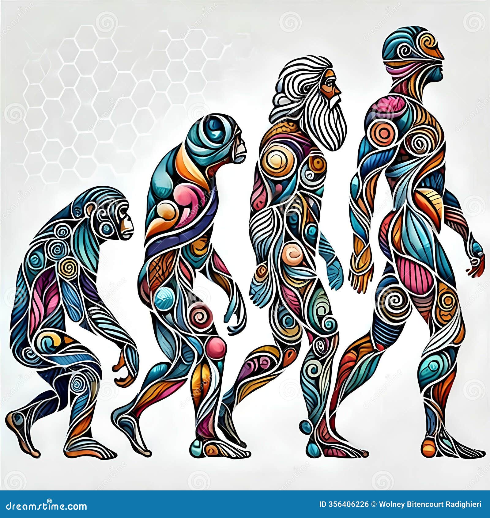 Illustration of the Evolution of Humanity Stock Illustration ...