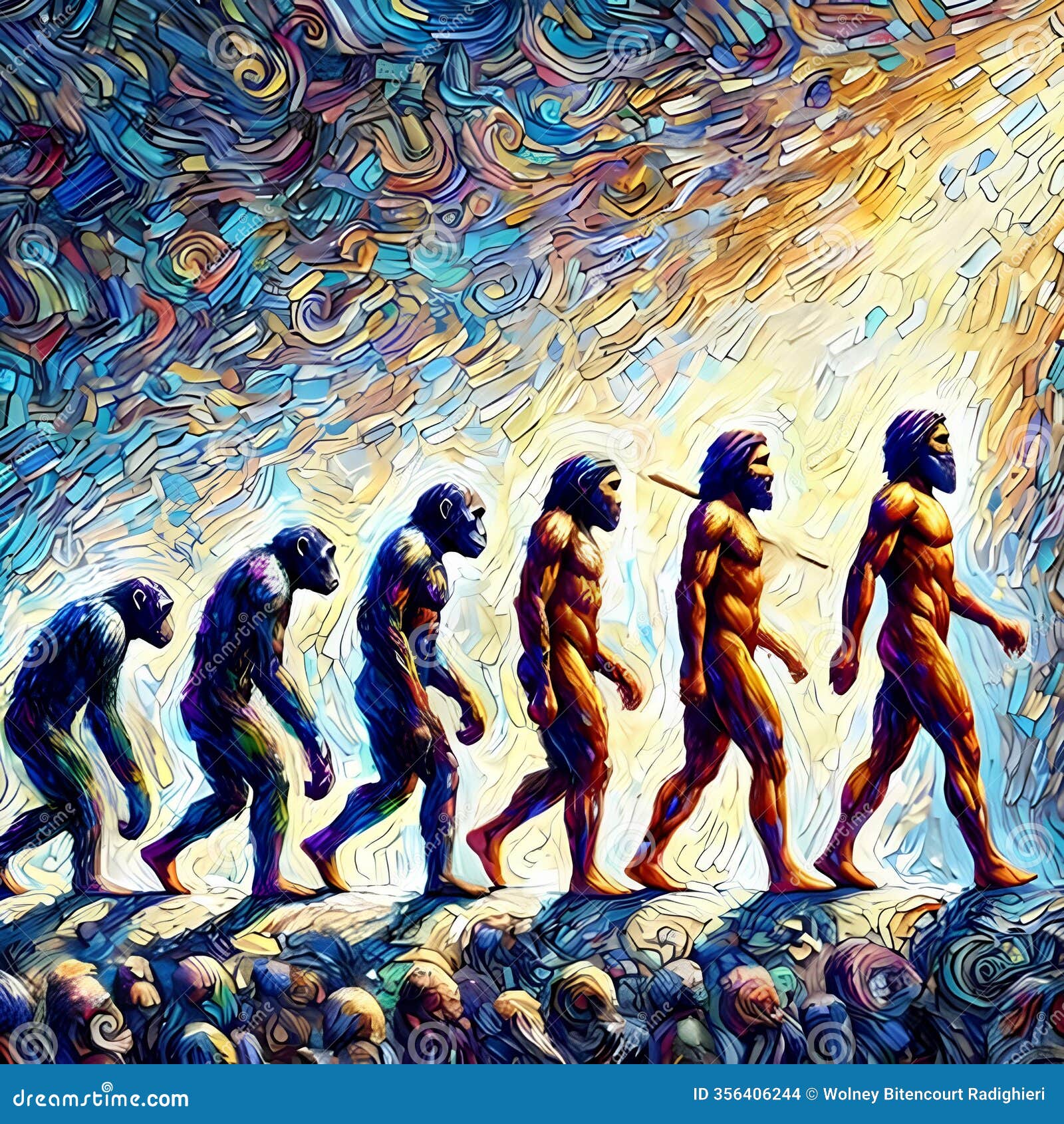 Illustration of the Evolution of Humanity Stock Illustration ...