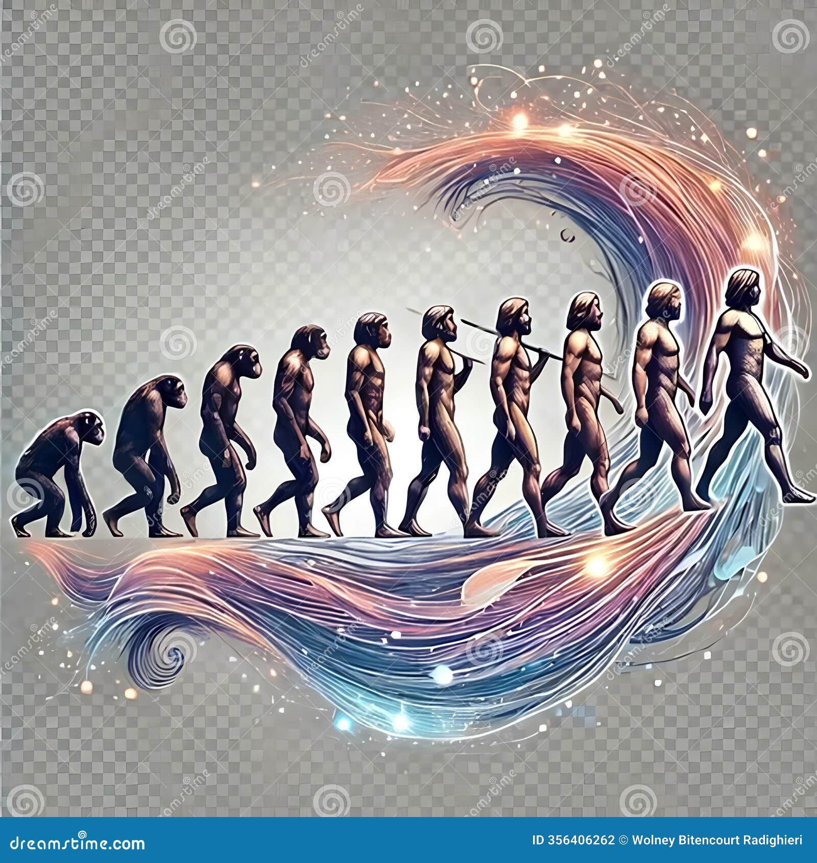 Illustration of the Evolution of Humanity Stock Illustration ...