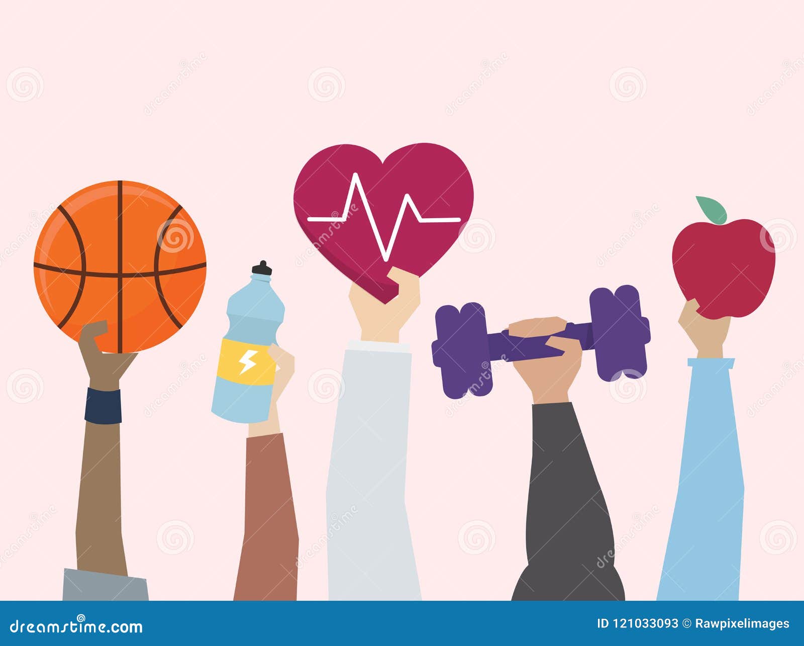 Illustration Of Exercise And Healthy Lifestyle Concept Stock Vector