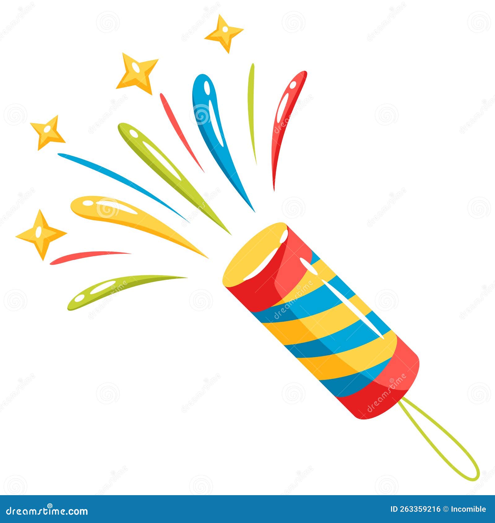 Illustration of Exploding Party Popper with Confetti. Decoration for ...