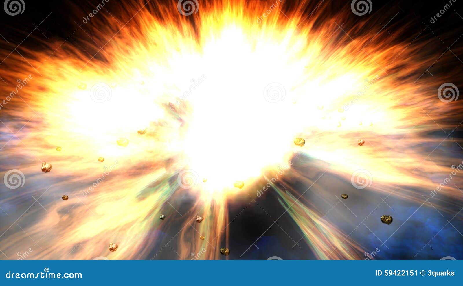 3D Illustration Of Explosion - 3 Big Very High Detailed Different ...