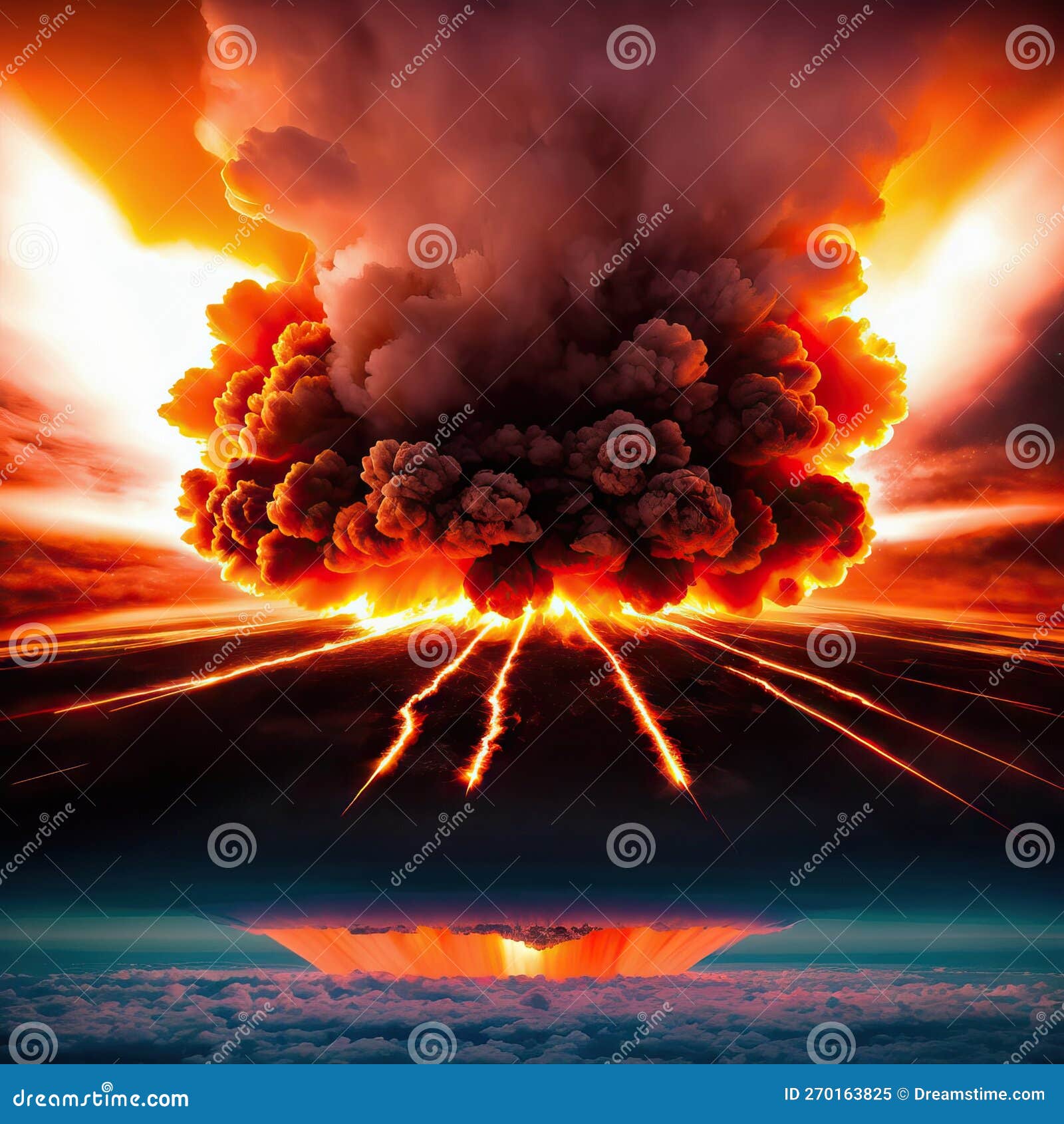Illustration of Explosion Nuclear Bomb. Stock Illustration ...