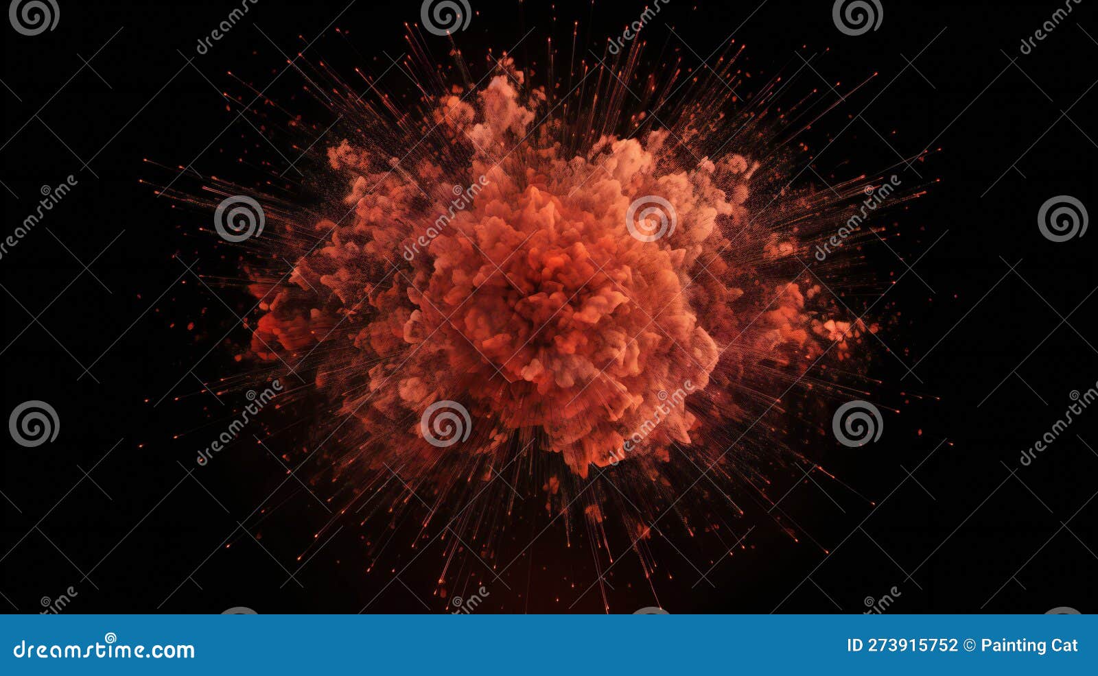 Illustration of Explosion of Red Particles on Black Background ...