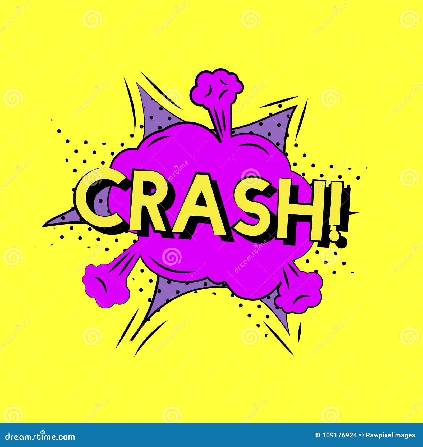 Illustration of Explosive Cartoons `CRASH!` Stock Illustration ...