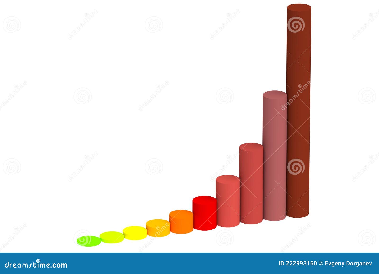 Exponential 3D Graph On White Glossy Background Stock Image ...