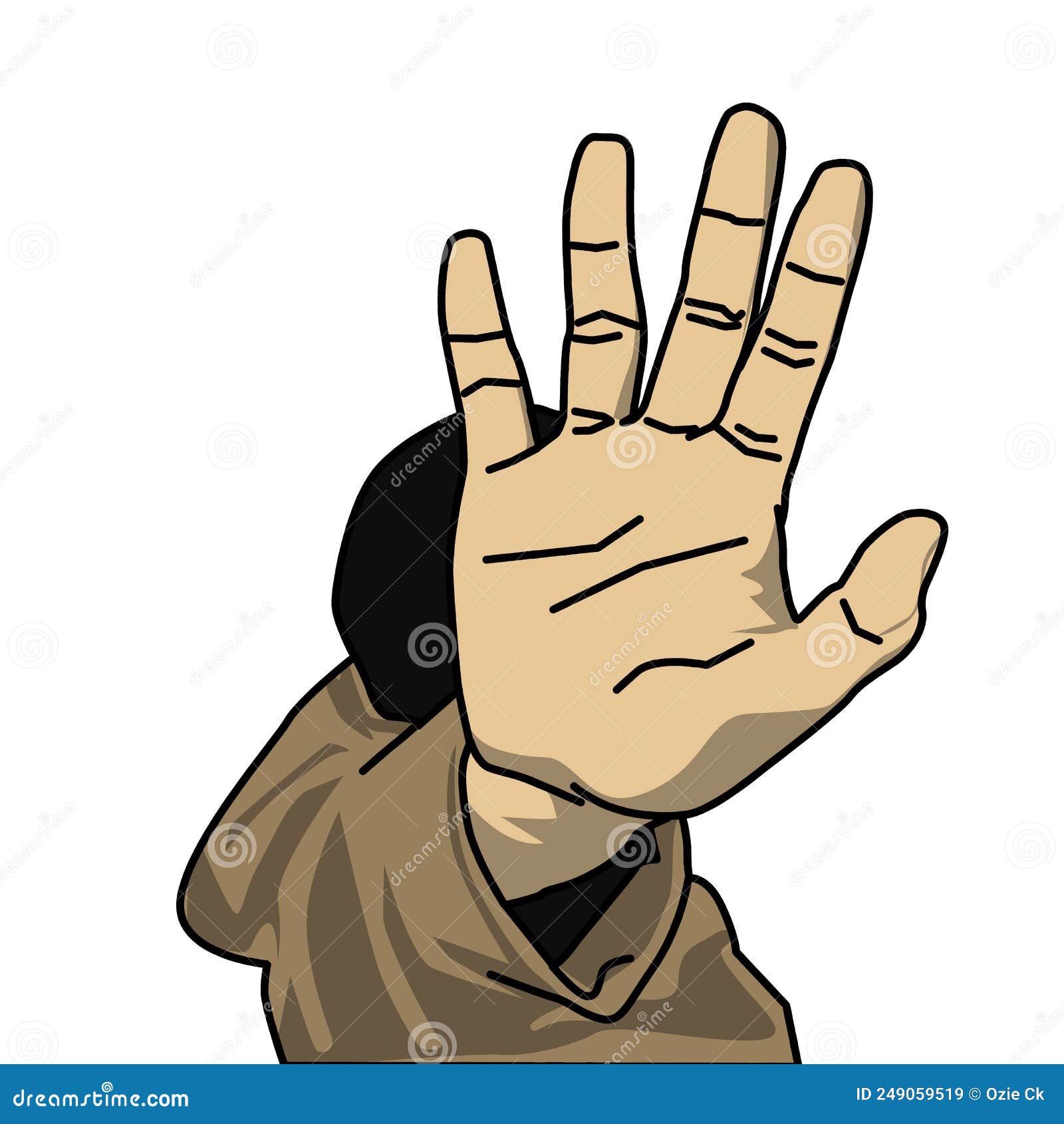 Illustration of Expression of Rejection or Dismissal by Hand with Face ...