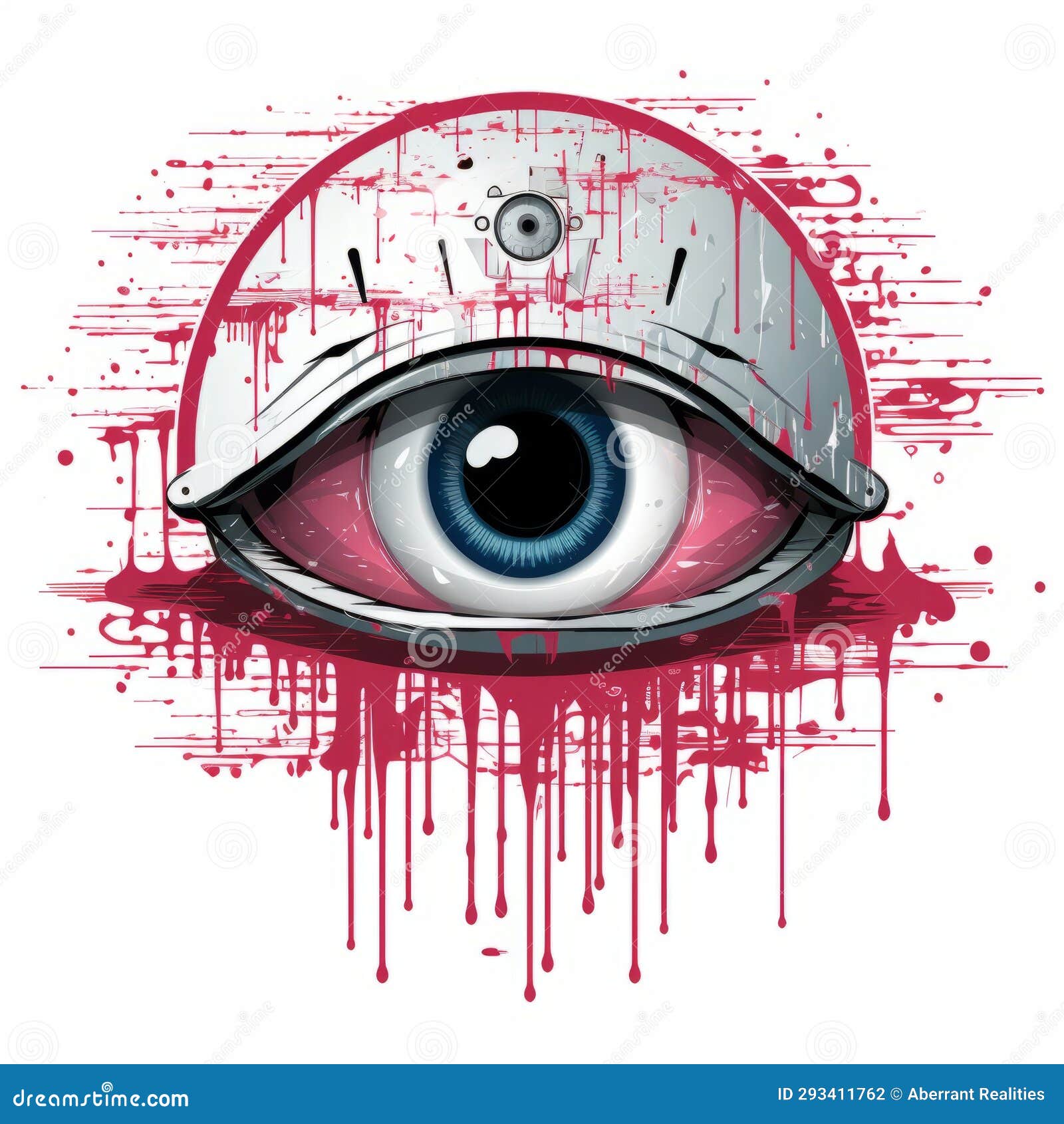 An Illustration of an Eye with Blood Dripping from it Stock ...