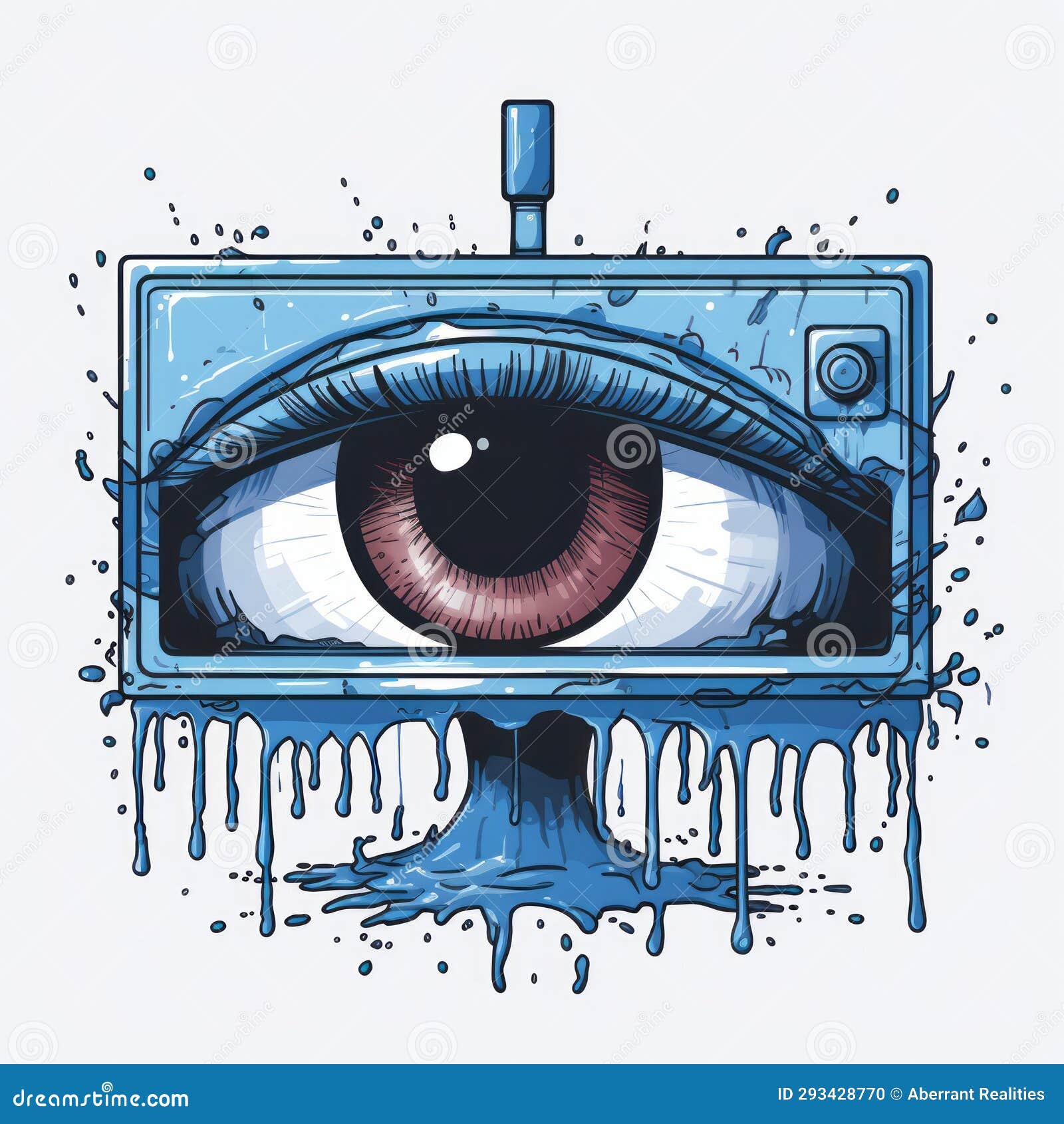 An Illustration of an Eye on a Computer Screen Stock Illustration ...