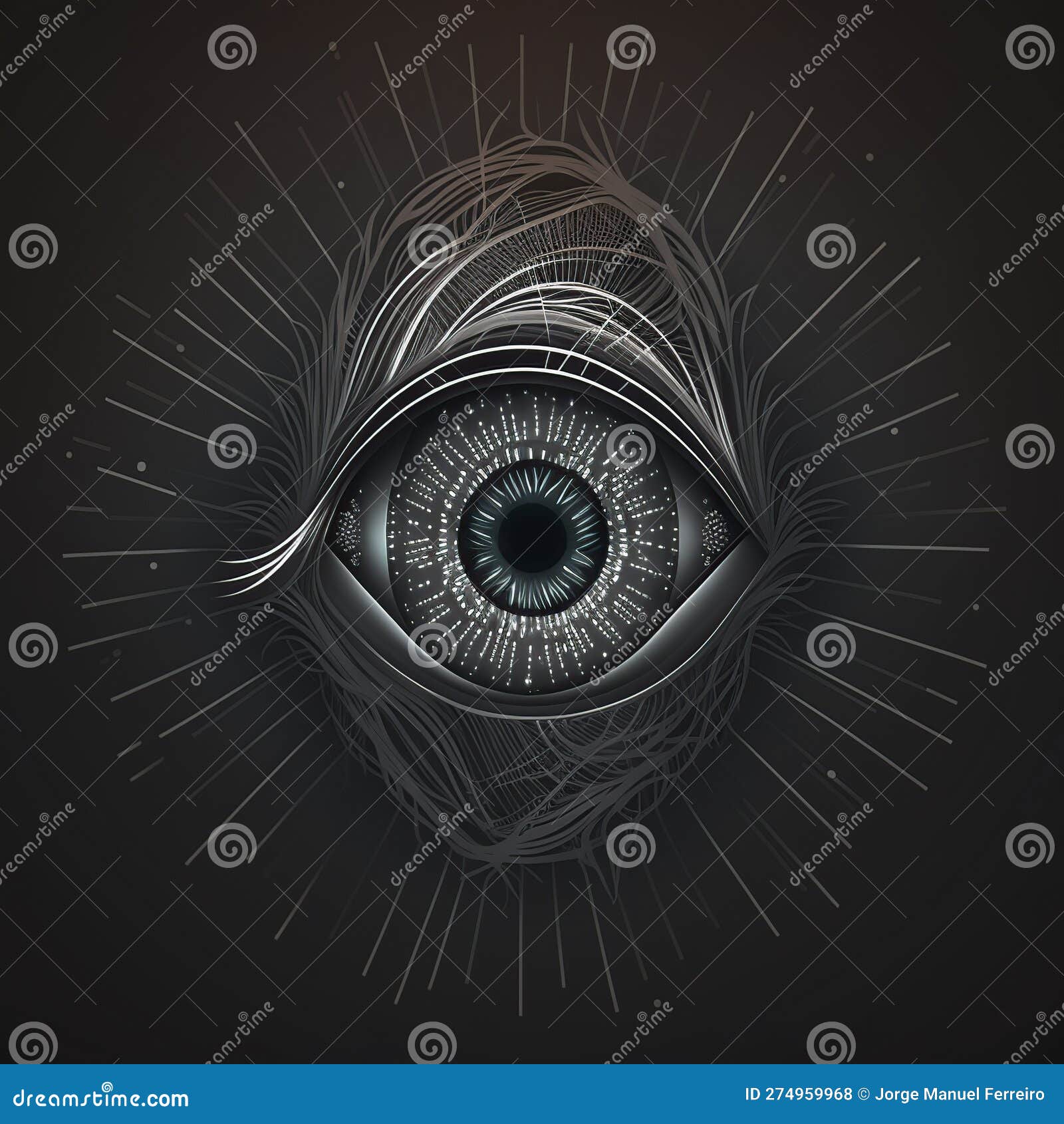 Illustration, Eye Design with Circuit Lines, Ai Generative Stock ...