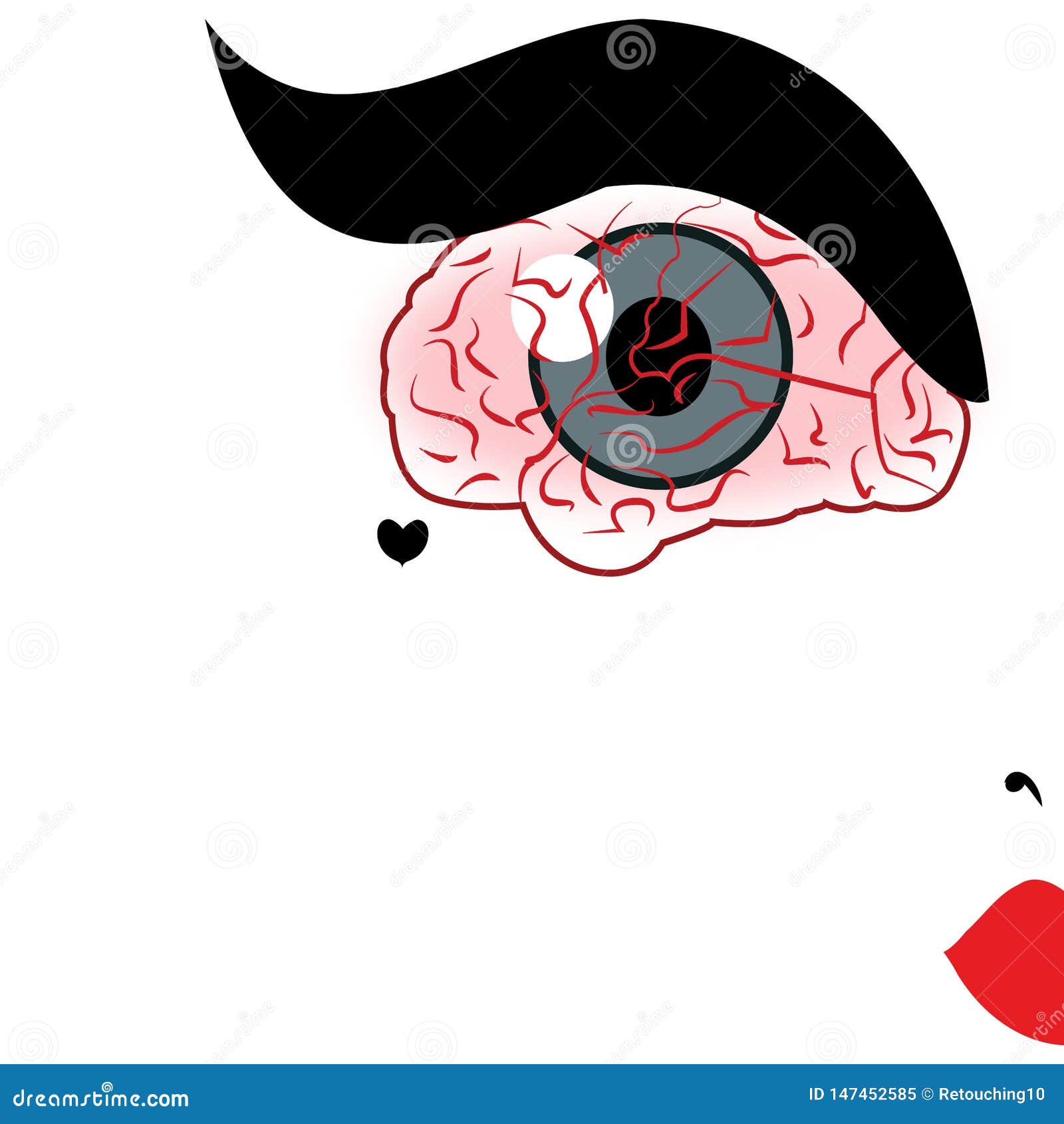 Illustration of an Eye in Form of a Brain Stock Illustration ...