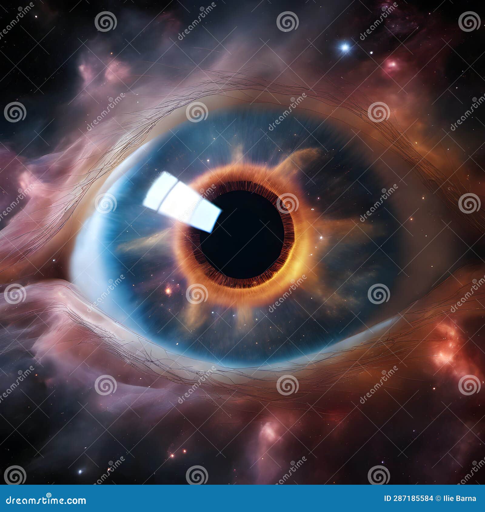 Illustration of an Eye Forming in Space, Generative Ai Stock ...