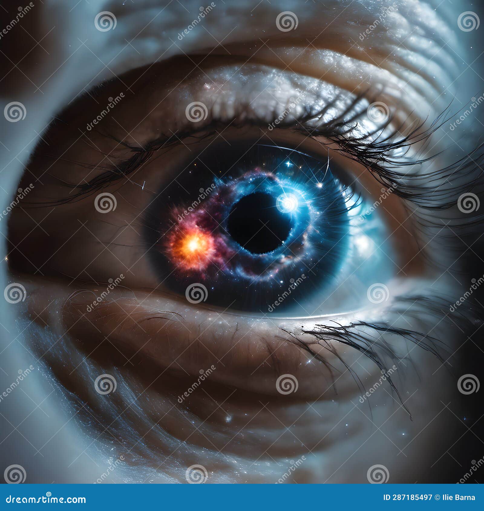 Illustration of an Eye Forming in Space, Generative Ai Stock ...