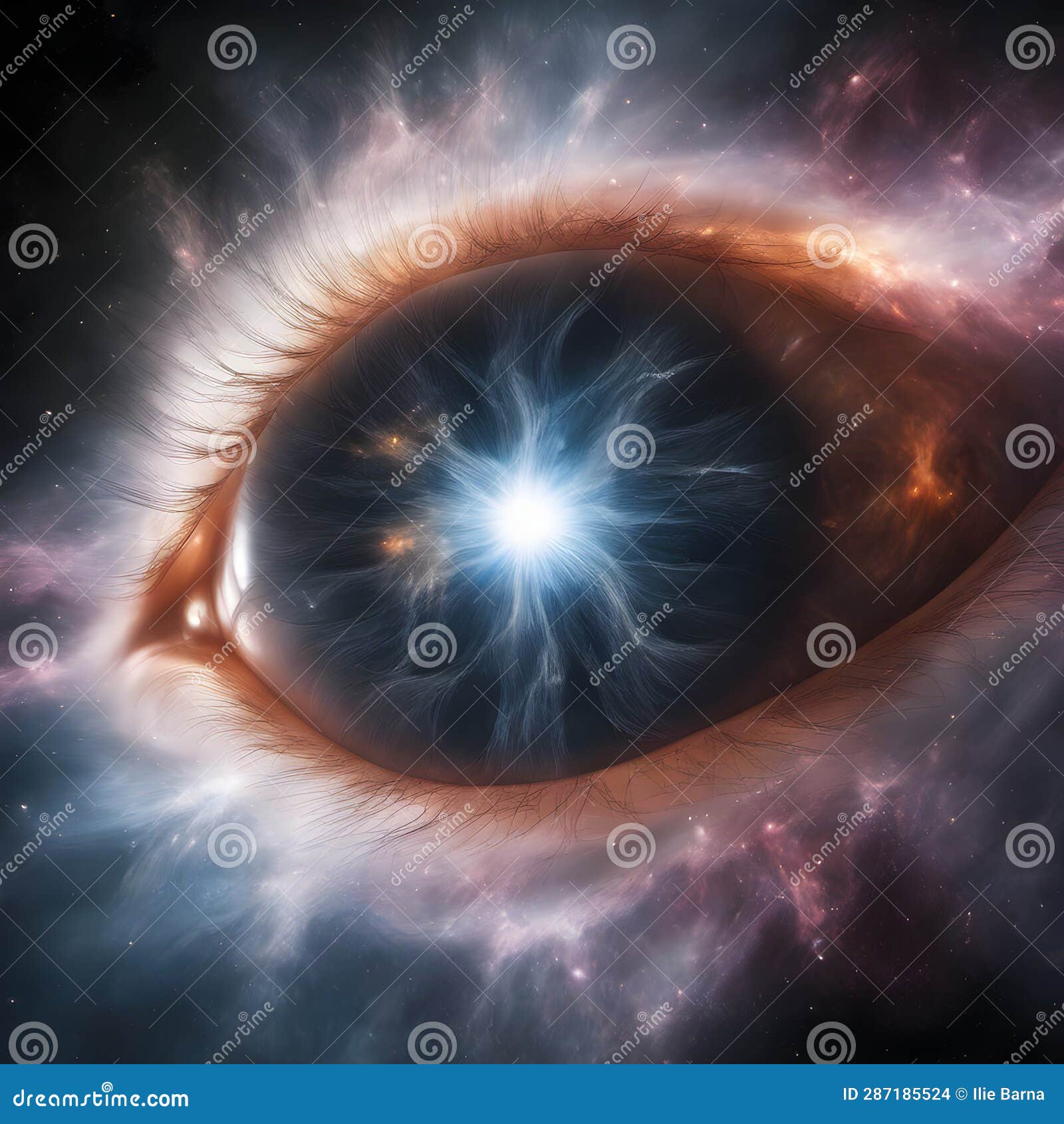 Illustration of an Eye Forming in Space, Generative Ai Stock ...