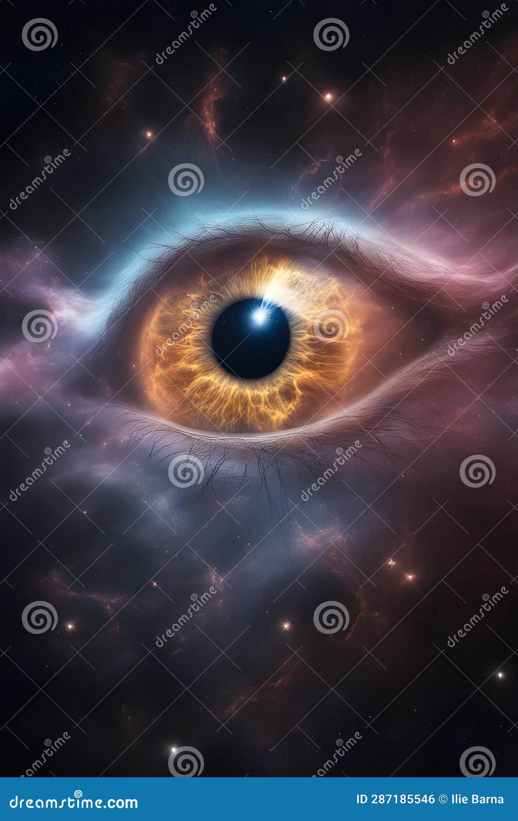 Illustration of an Eye Forming in Space, Generative Ai Stock ...
