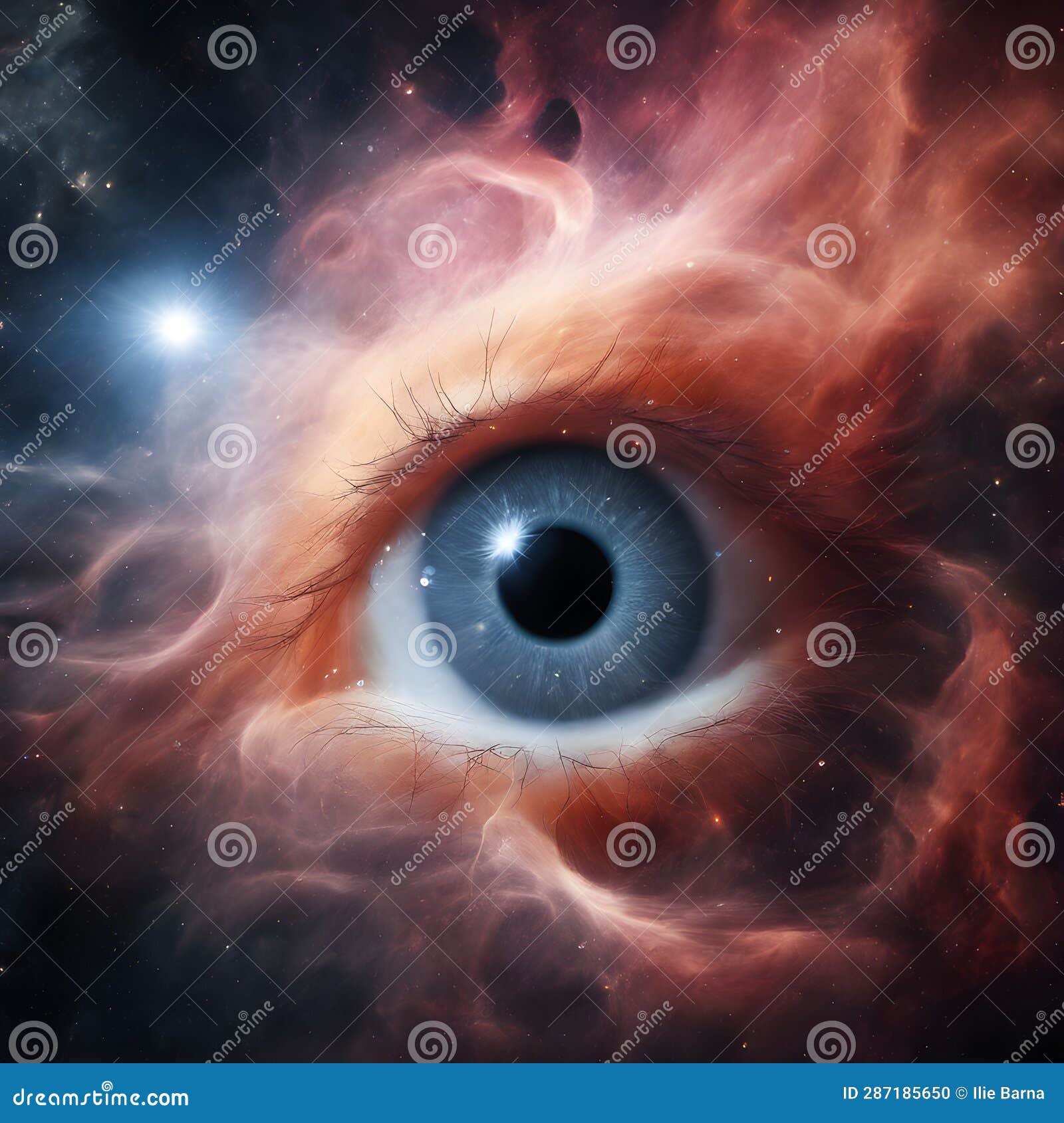Illustration of an Eye Forming in Space, Generative Ai Stock ...