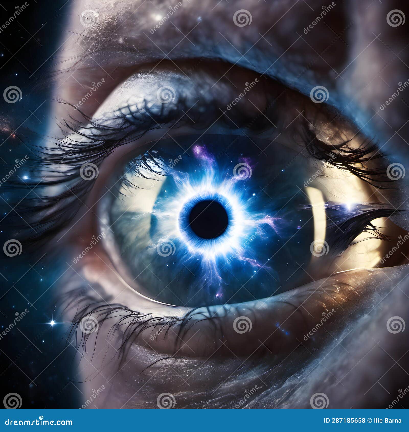 Illustration of an Eye Forming in Space, Generative Ai Stock ...