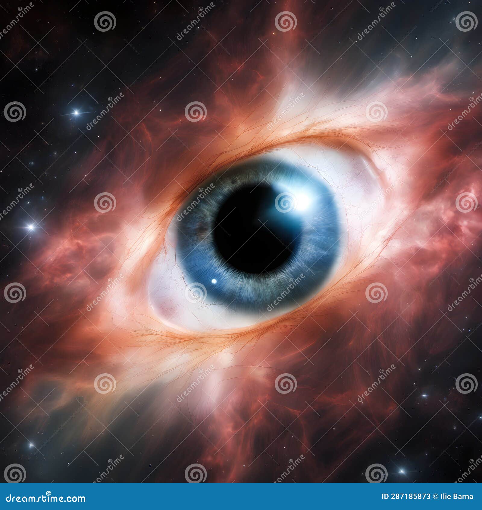 Illustration of an Eye Forming in Space, Generative Ai Stock ...