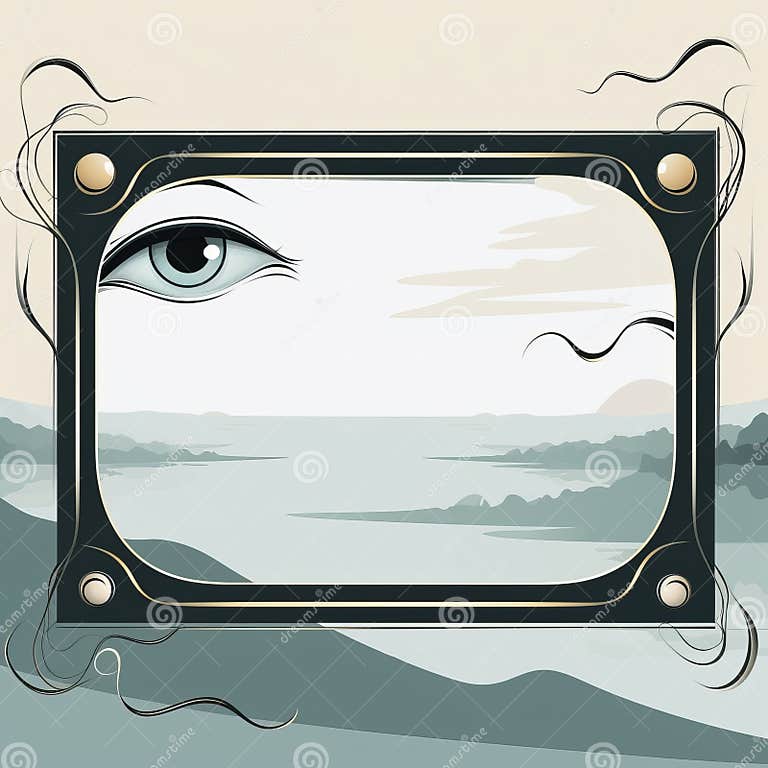 An Illustration of an Eye Looking Out of a Frame Stock Illustration ...