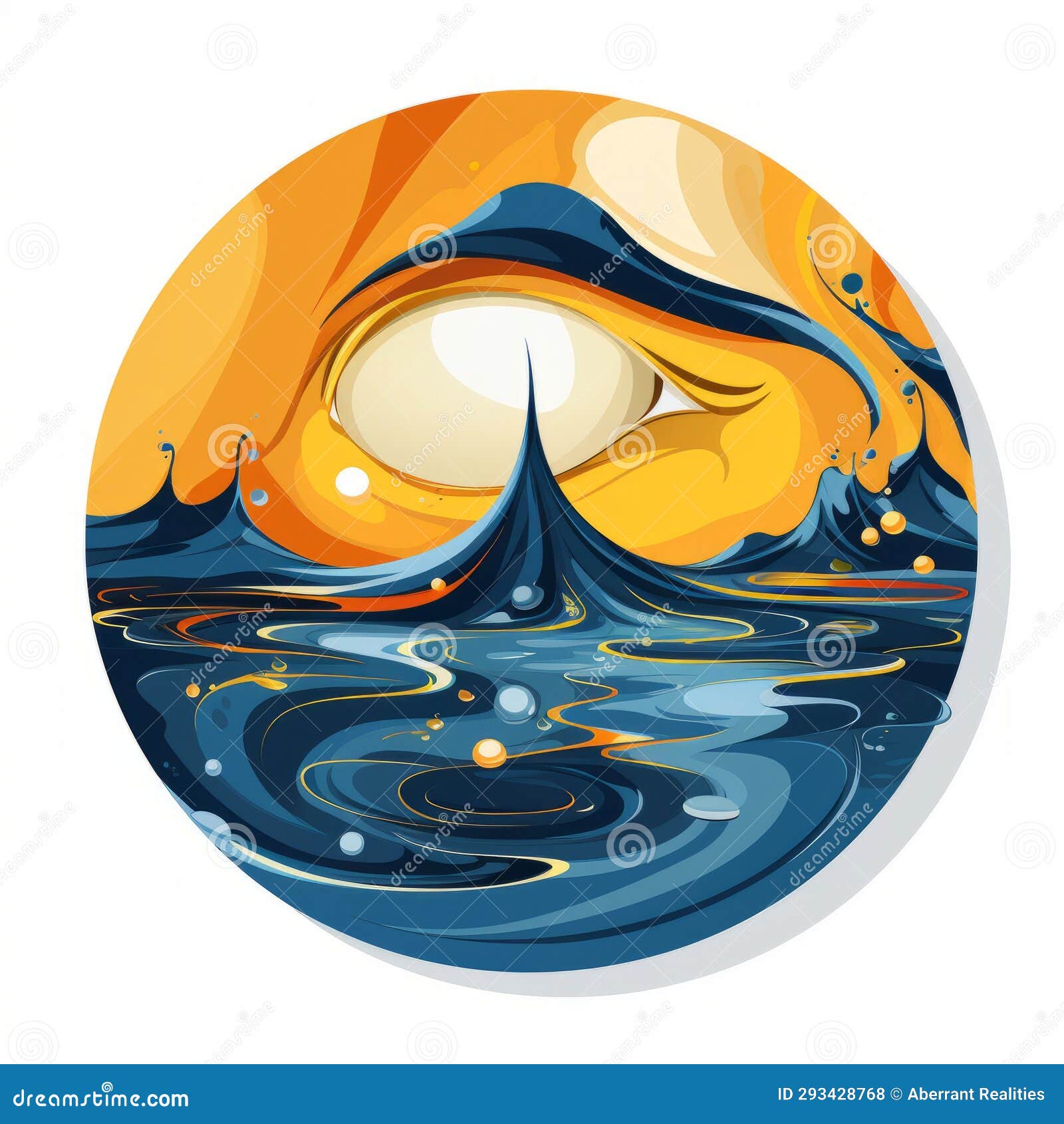 An Illustration of an Eye in the Ocean with Waves Stock Illustration ...